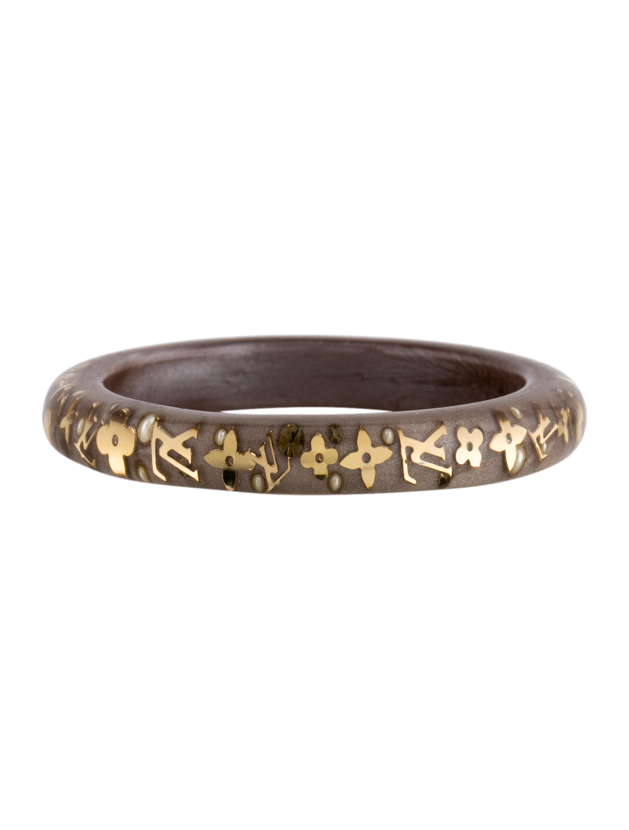 Louis Vuitton Resin Inclusion Bangle - Gold-Tone Metal Bangle ...