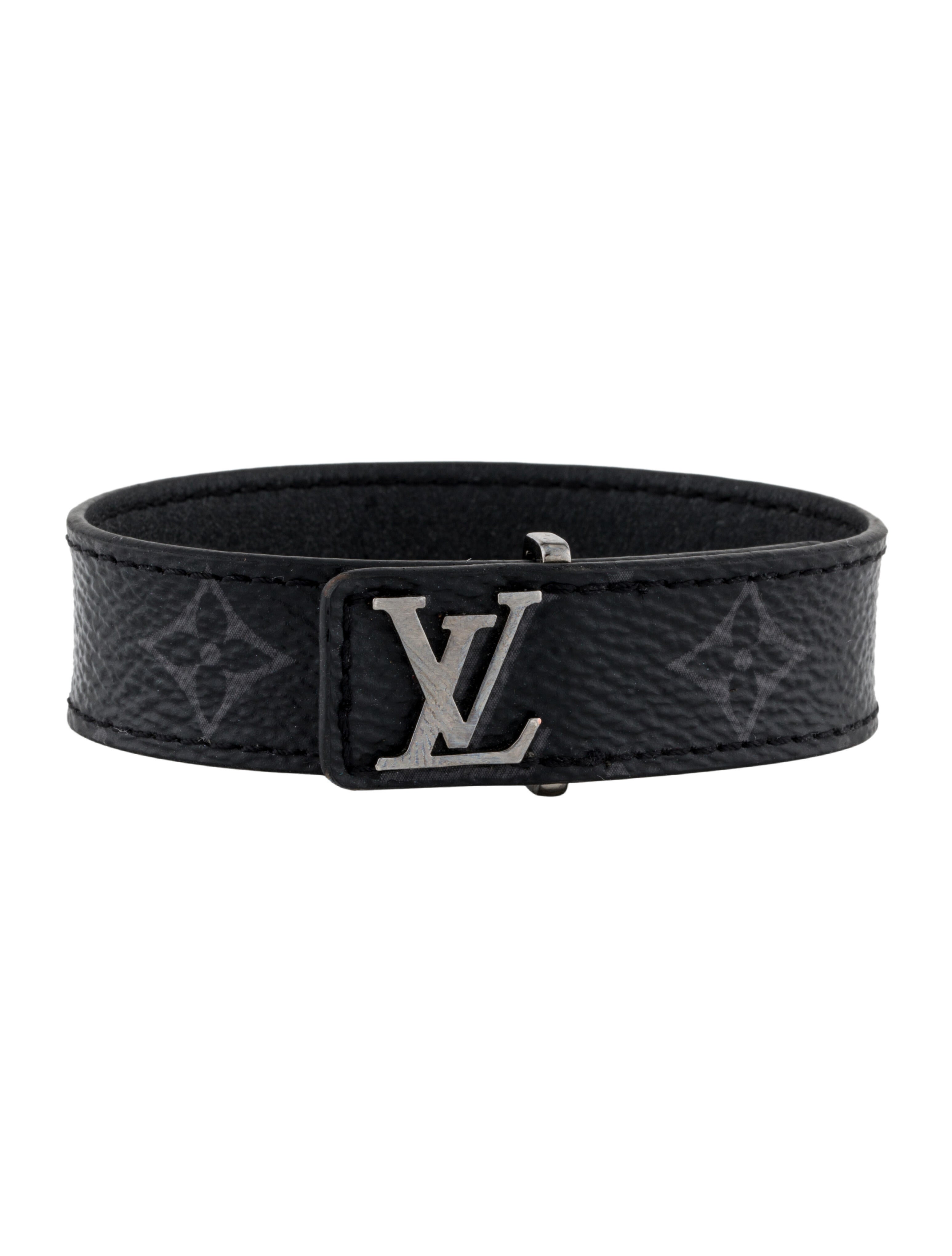 Louis Vuitton LV Slim Bracelet - Black, Ruthenium-Plated Bangle ...