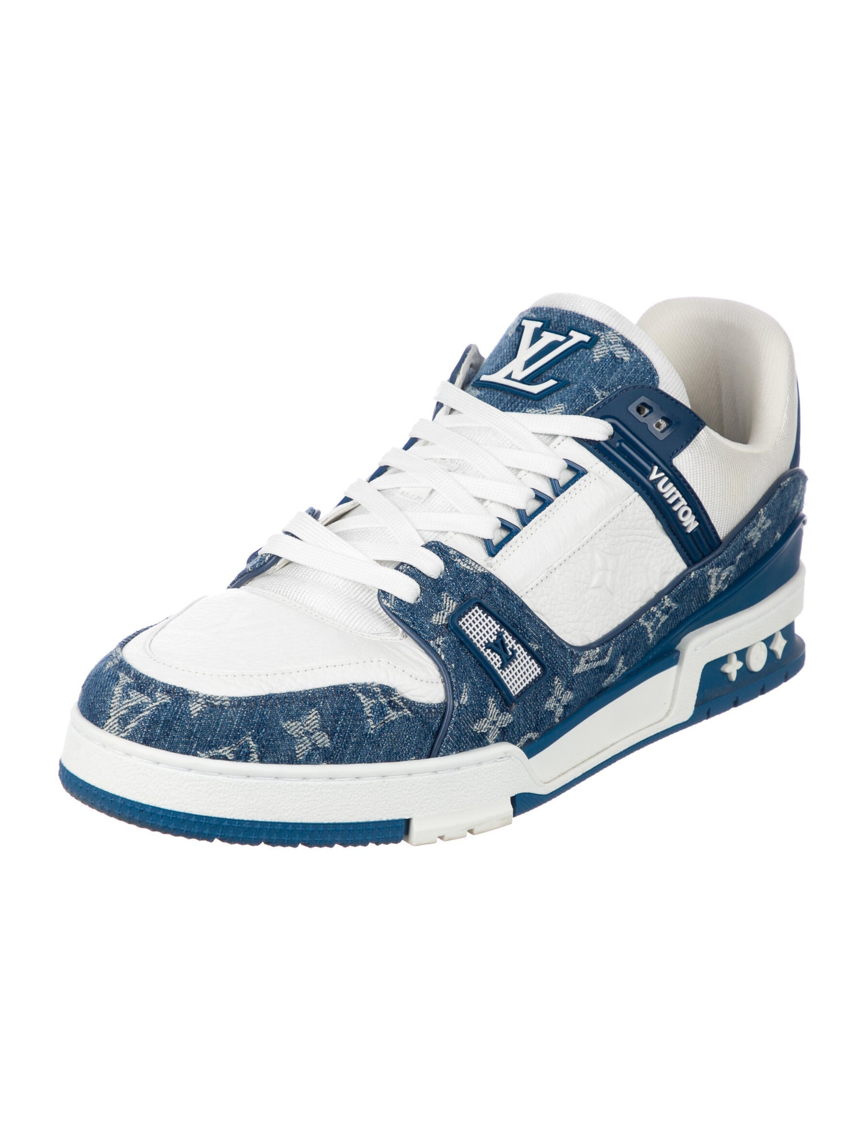 Louis Vuitton Lv Trainer Monogram Denim Sneakers - White Sneakers ...