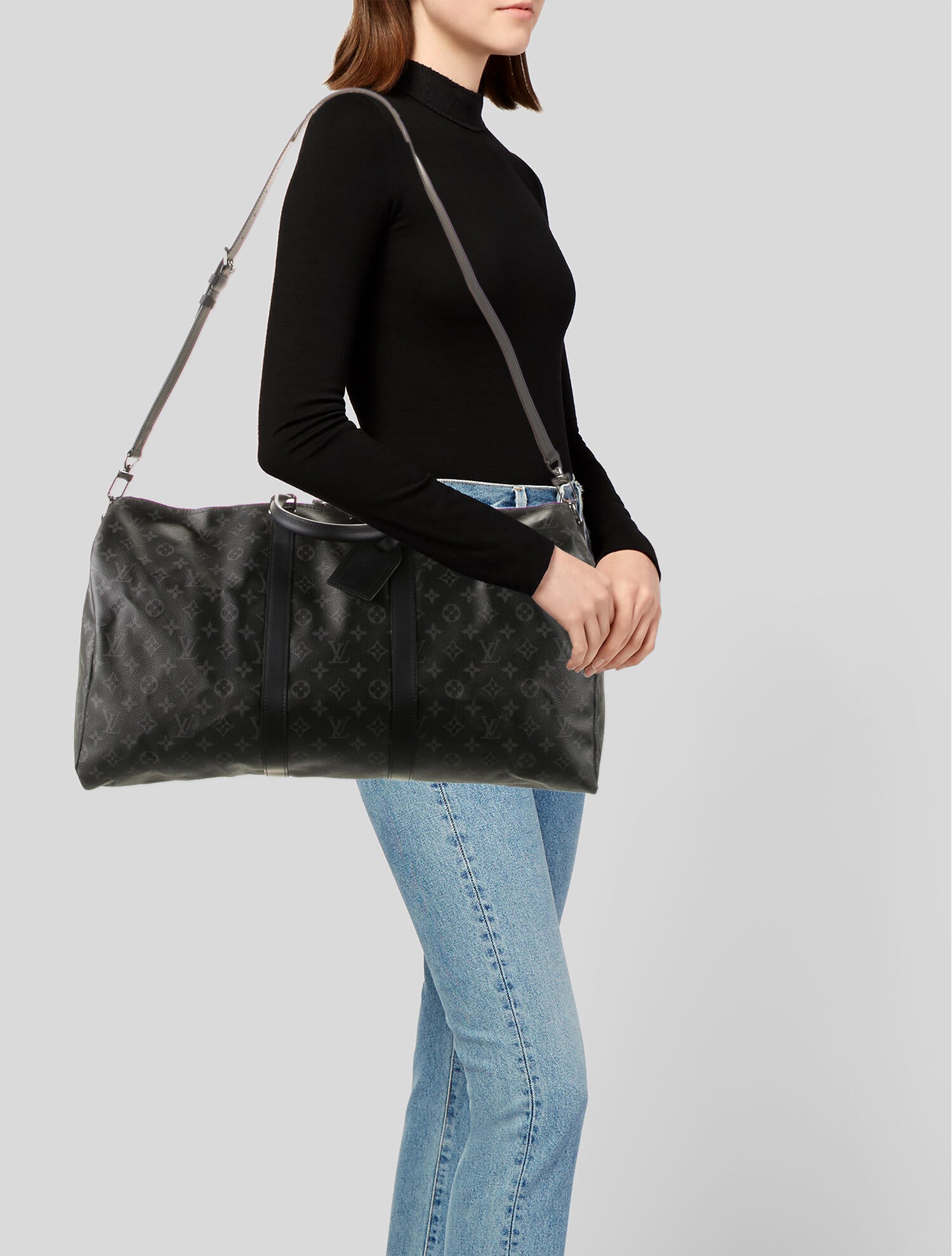 Louis Vuitton Monogram Eclipse Keepall Bandouliere 55 - Black ...