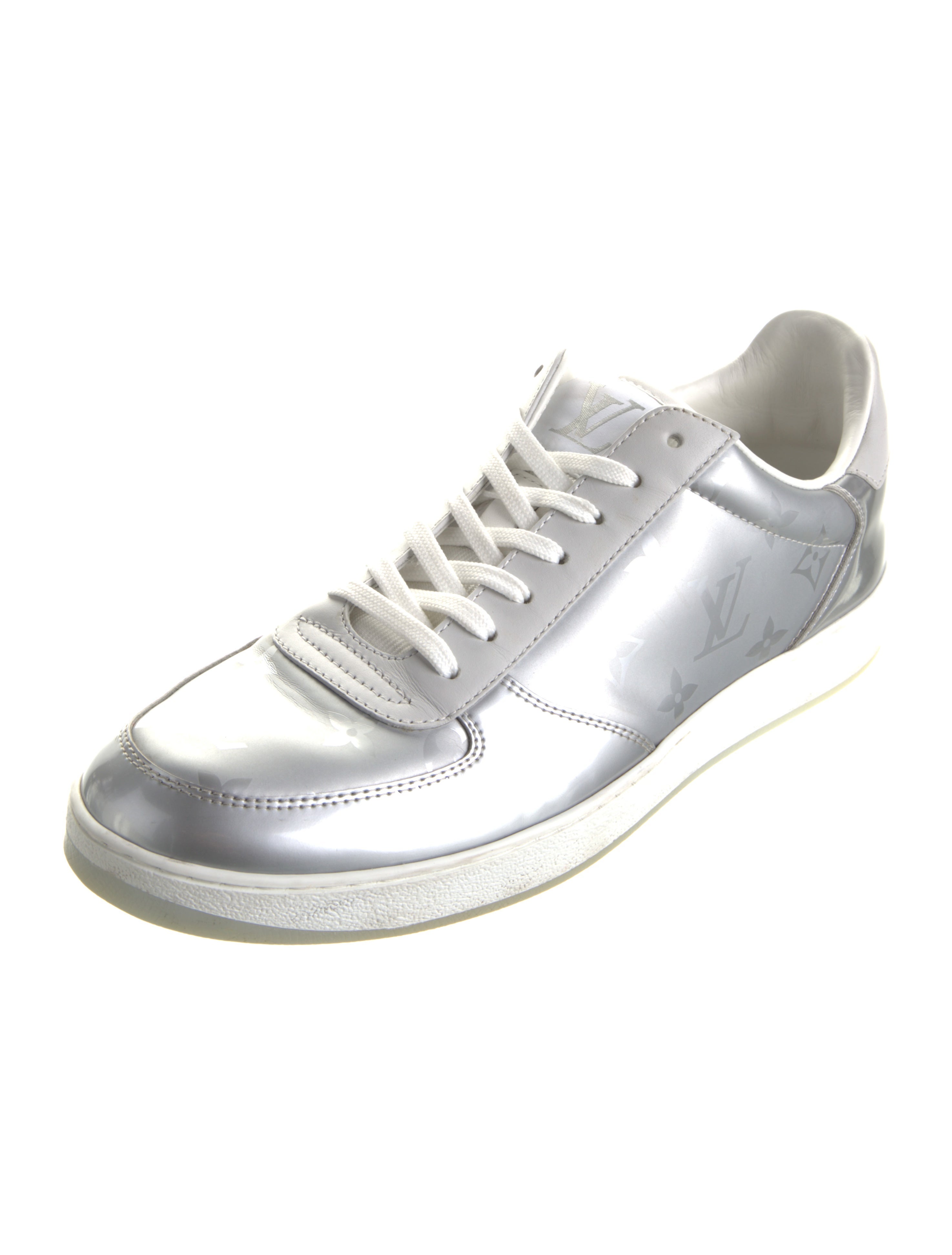 Louis Vuitton LV Monogram Patent Leather Sneakers - Grey Sneakers ...