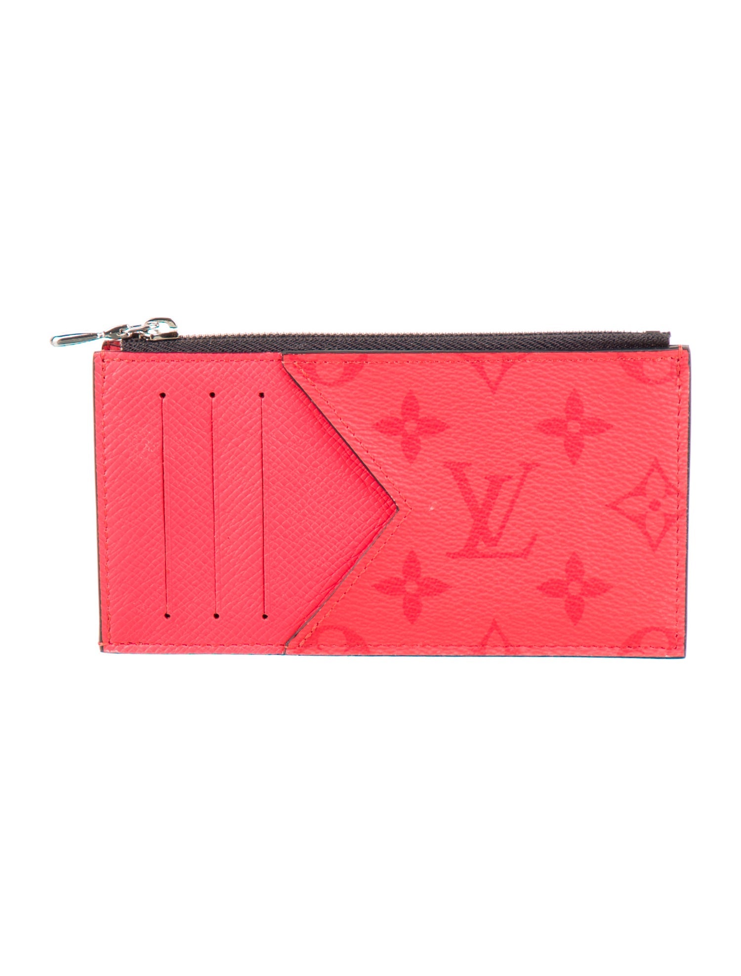 Louis Vuitton LV Monogram Coated Canvas Card Case - Red Wallets ...