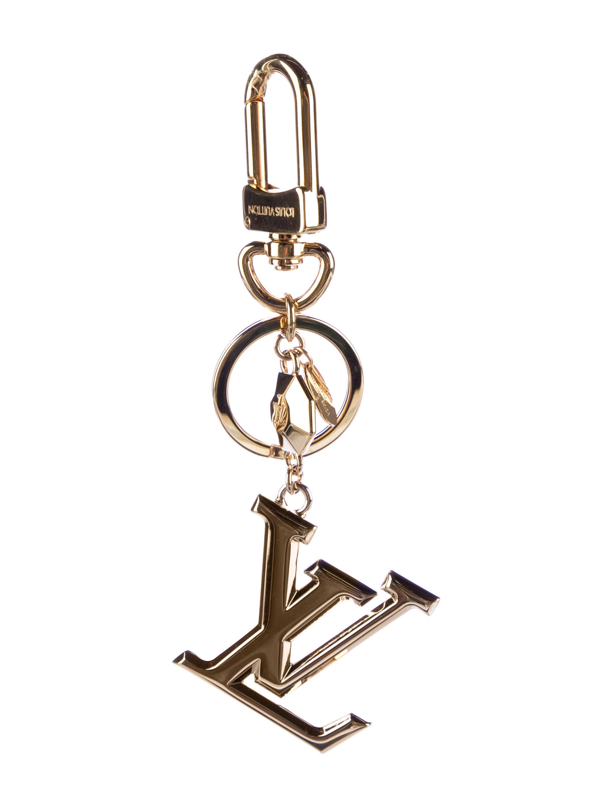 Louis Vuitton LV Facettes Key Holder and Bag Charm - Gold Keychains ...