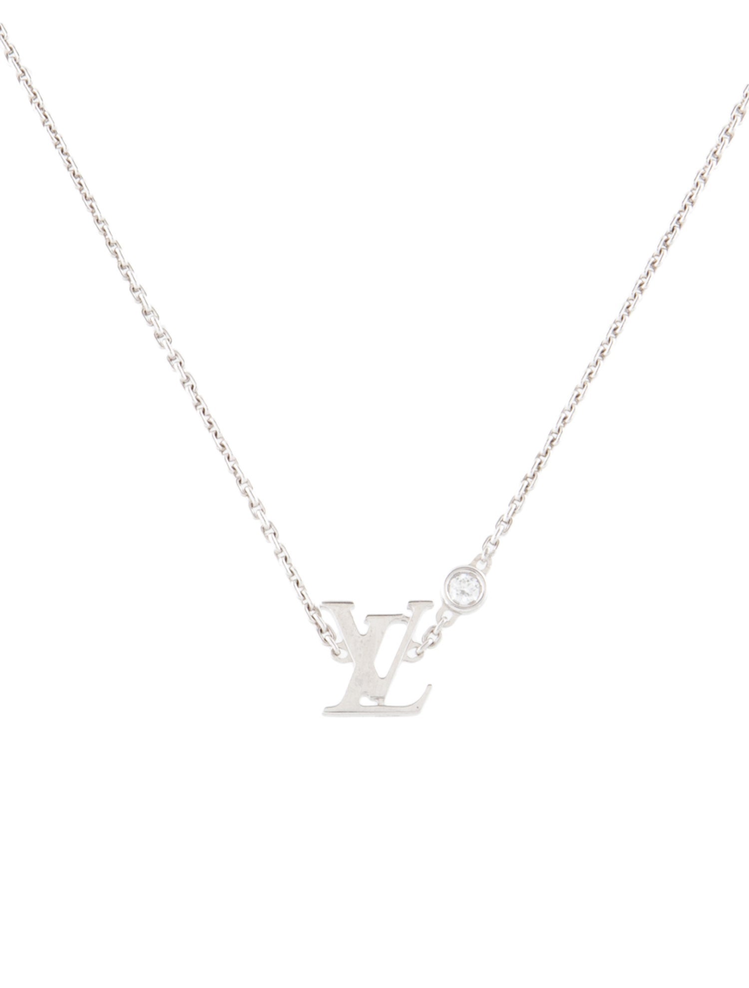 Louis Vuitton 18K Diamond Idylle Blossom LV Necklace - Rhodium-Plated ...