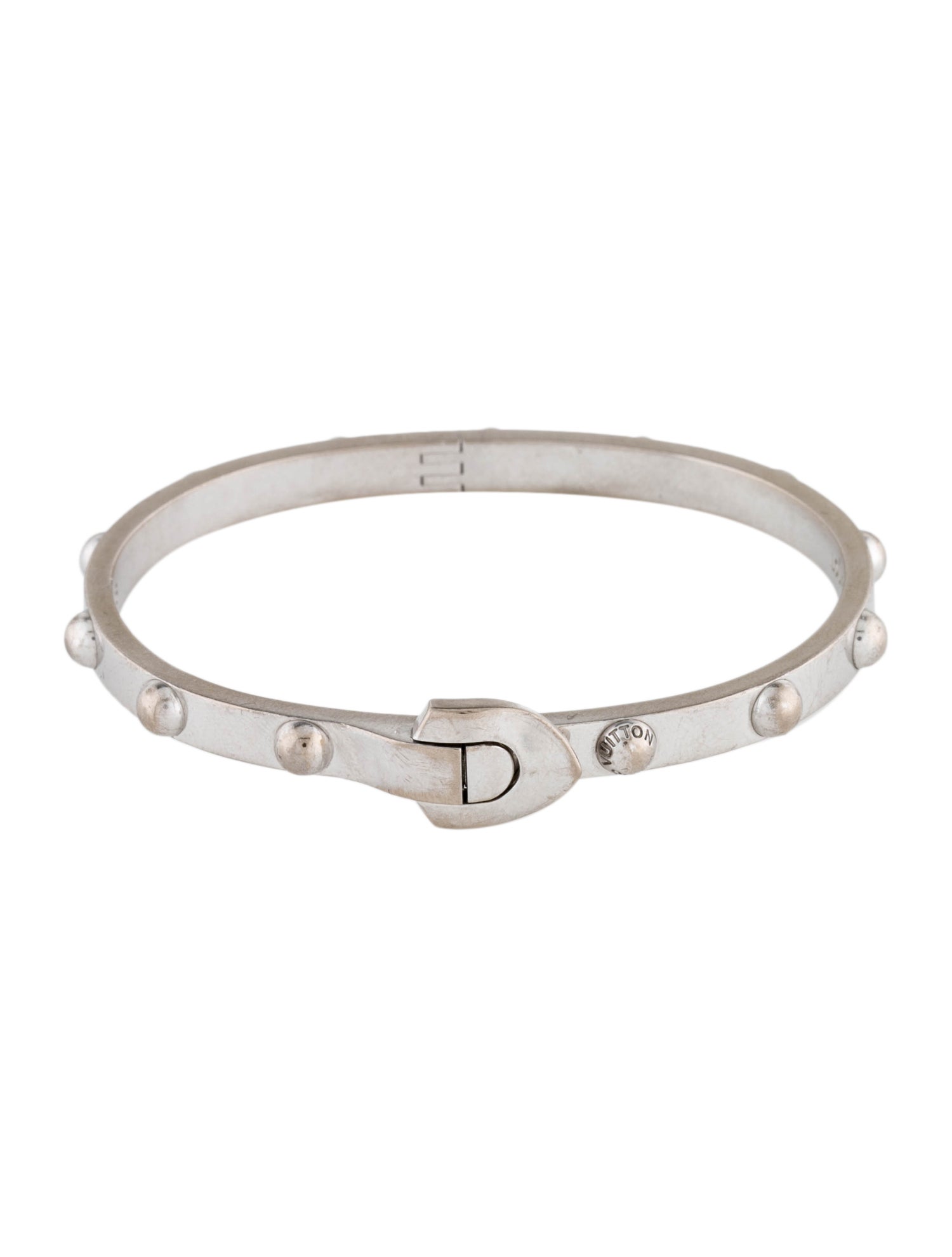 Louis Vuitton 18K Clous Studded Bangle - Rhodium-Plated 18K White Gold ...