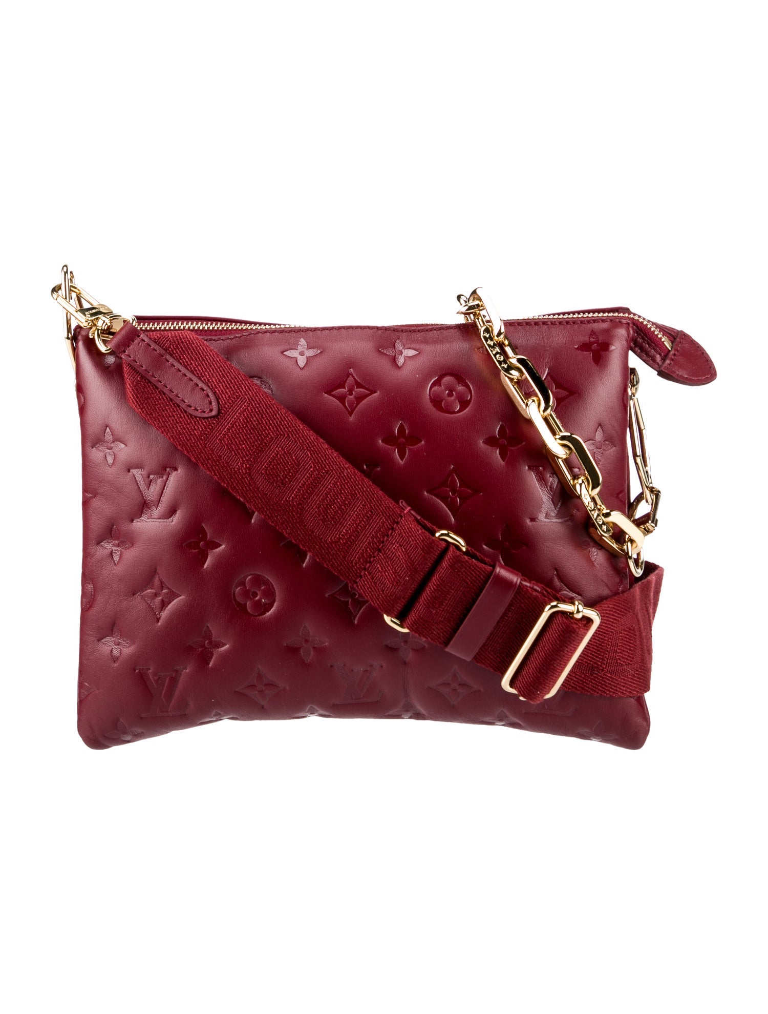 Louis Vuitton Embossed Monogram Coussin PM - Red Crossbody Bags ...