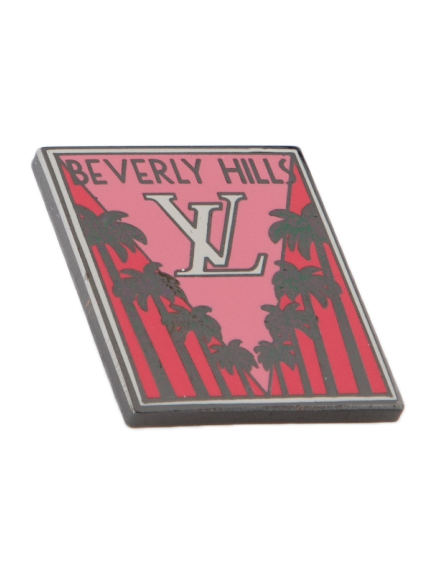 Louis Vuitton LV Beverly Hills Enamel Brooch Pin - Black, Brass Pin ...