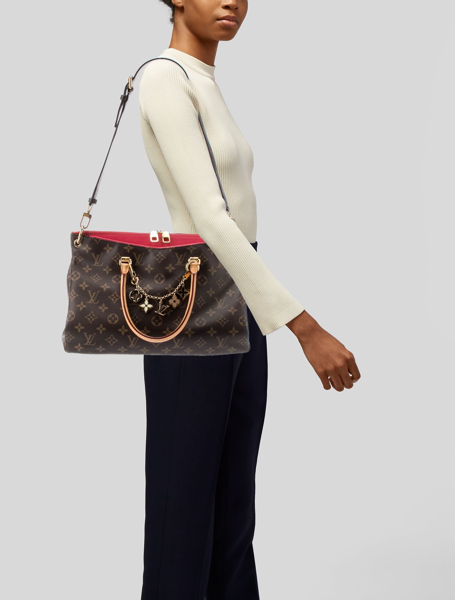 Louis Vuitton Monogram Pallas MM - Brown Handle Bags, Handbags ...