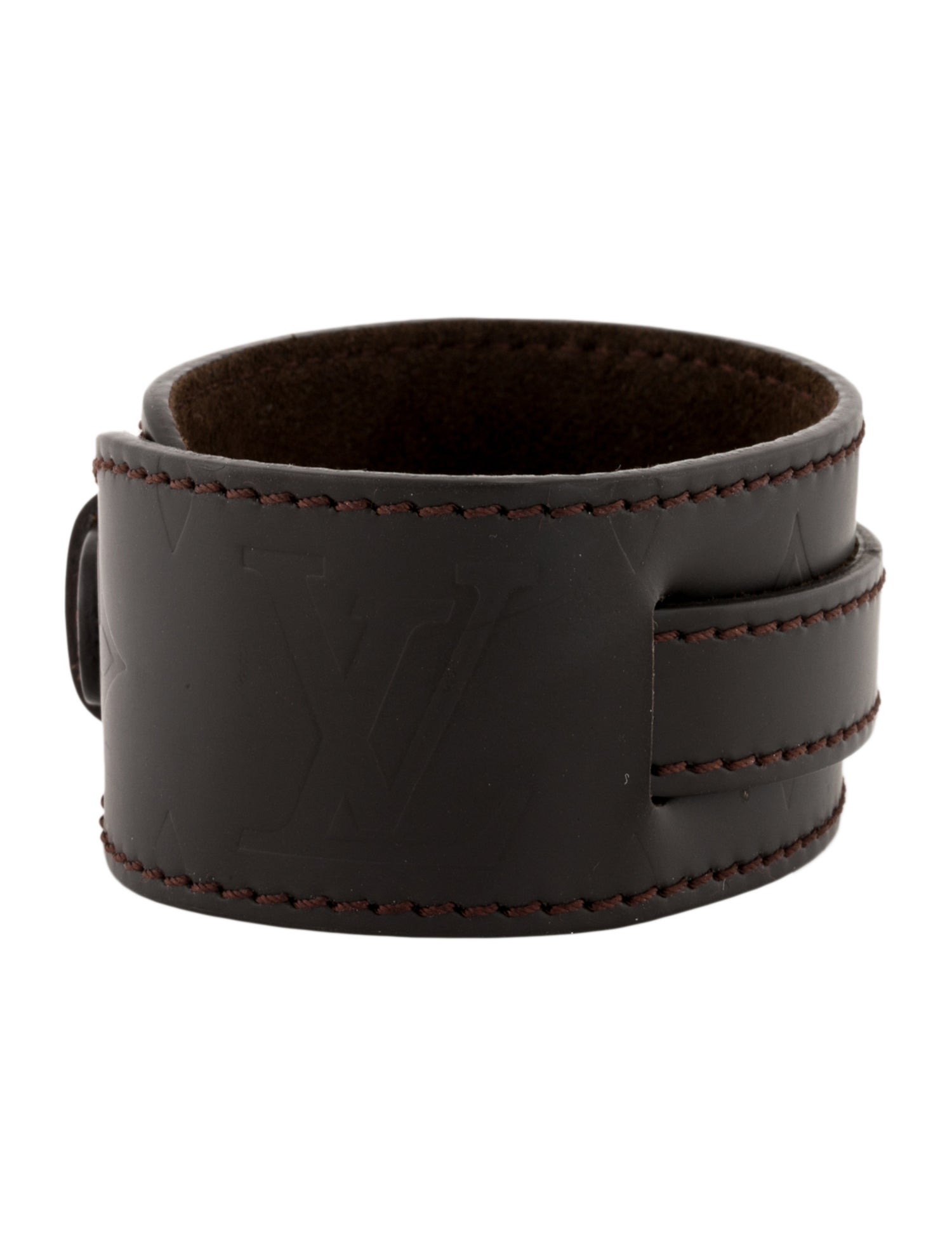 Louis Vuitton Leather & Canvas Essential V Wrap Bracelet - Brown, 18K ...