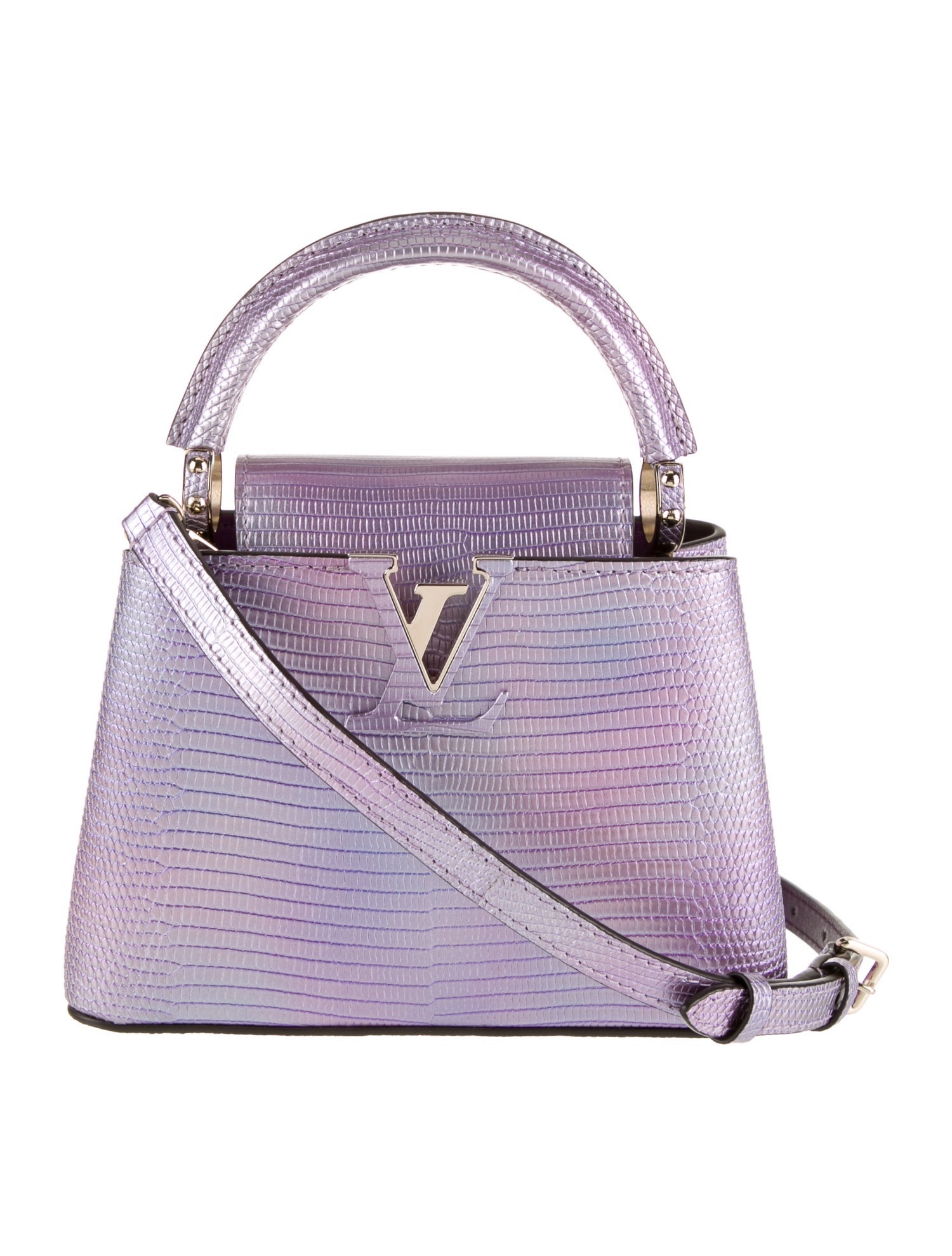 Louis Vuitton Lizard Mini Capucines - Purple Handle Bags, Handbags ...