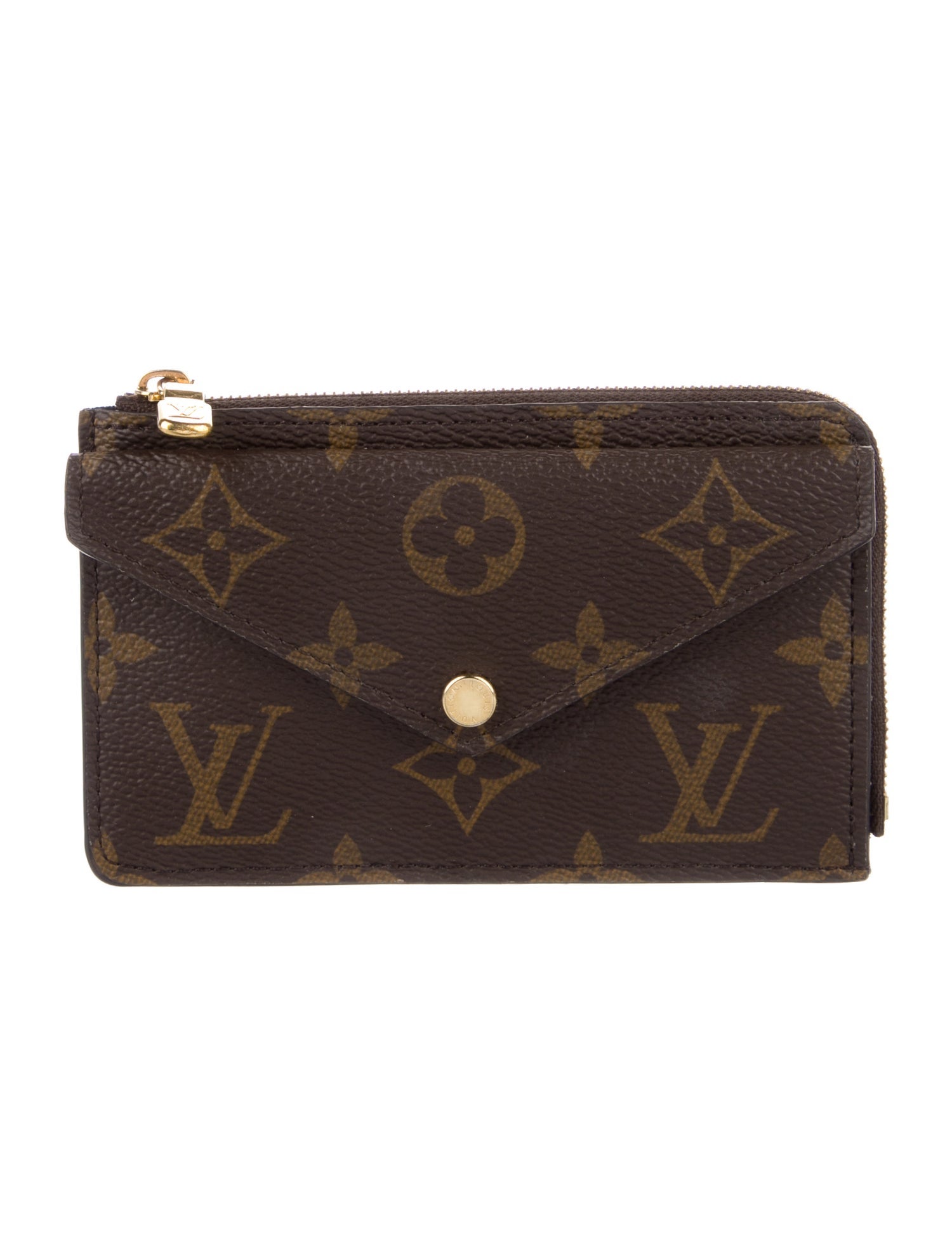 Louis Vuitton LV Monogram Coated Canvas Card Holder Recto Verso - Brown ...