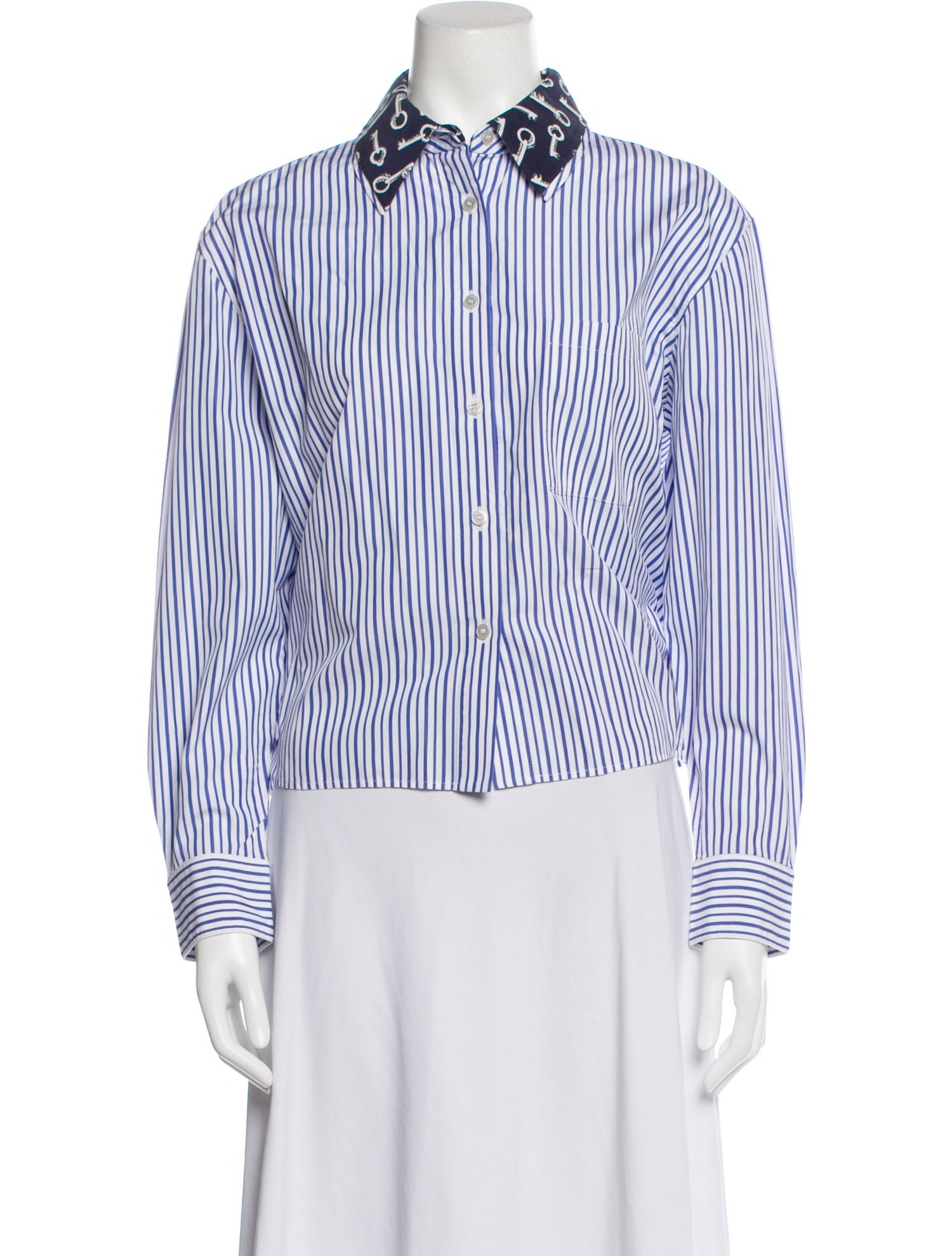 Louis Vuitton 2019 Striped Button-Up Top - Blue Tops, Clothing ...