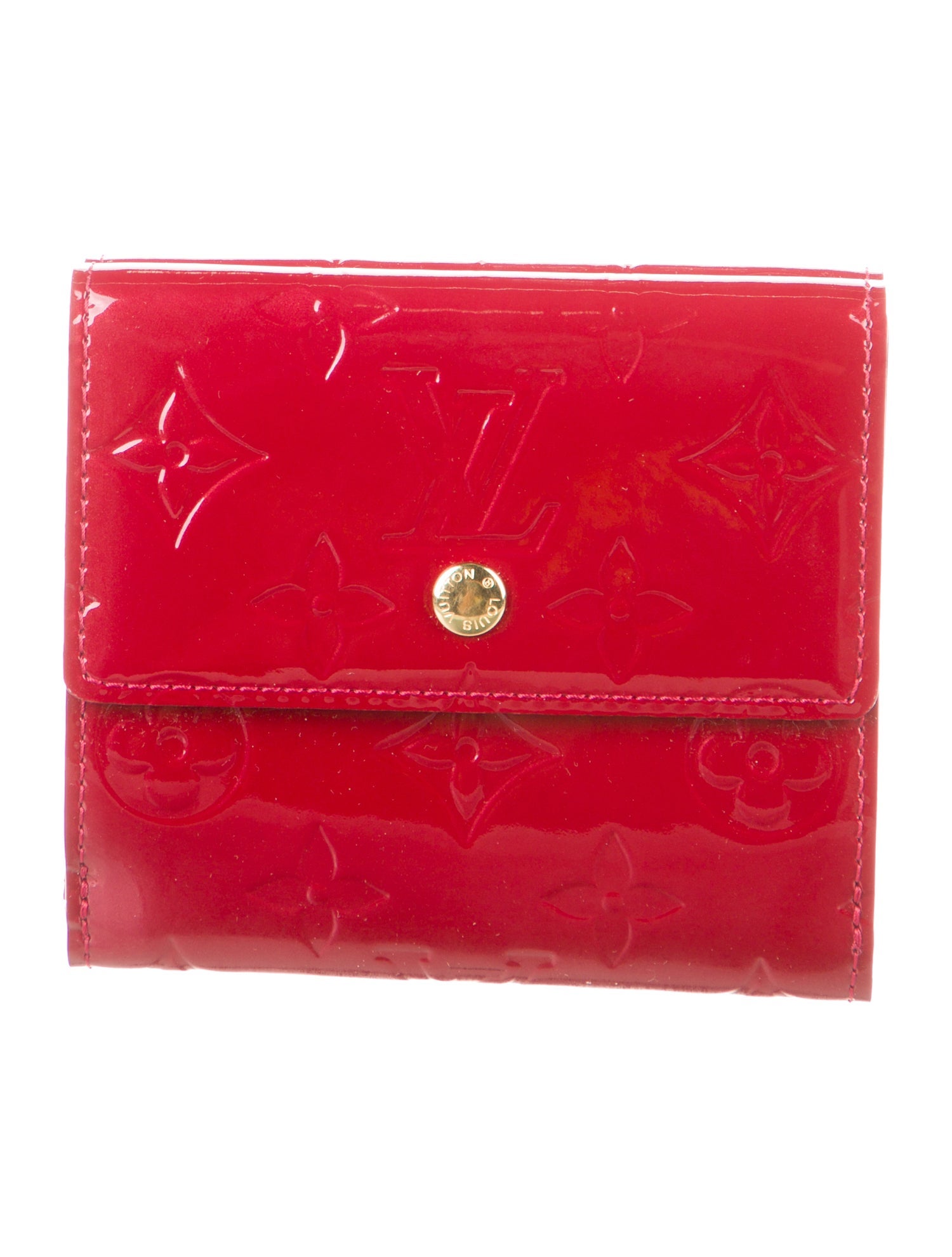 Louis Vuitton LV Monogram Vernis Patent Leather Wallet - Red Wallets ...
