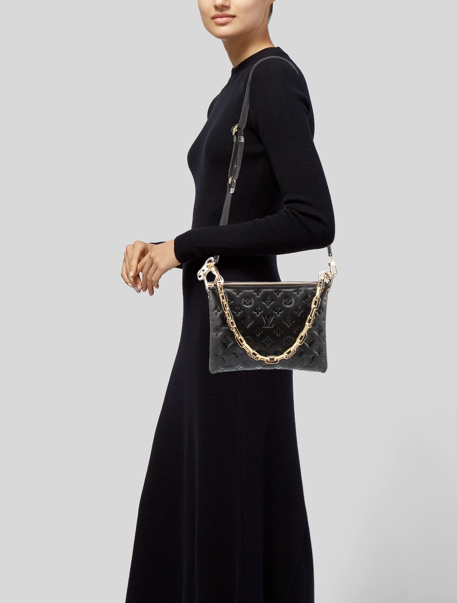 Louis Vuitton Monogram Embossed Coussin PM - Black Crossbody Bags ...