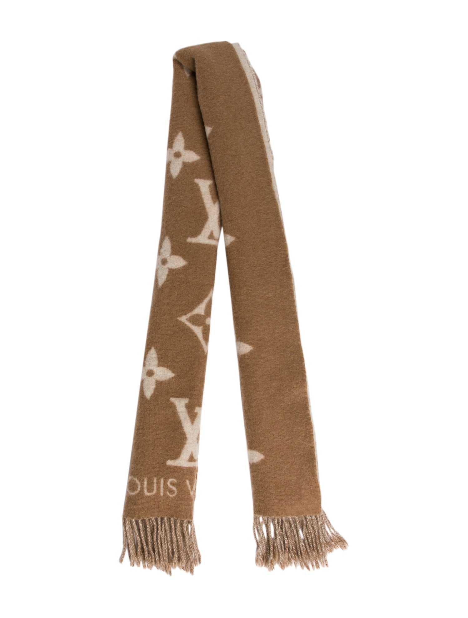 Louis Vuitton Cashmere Printed Scarf - Brown Scarves and Shawls ...