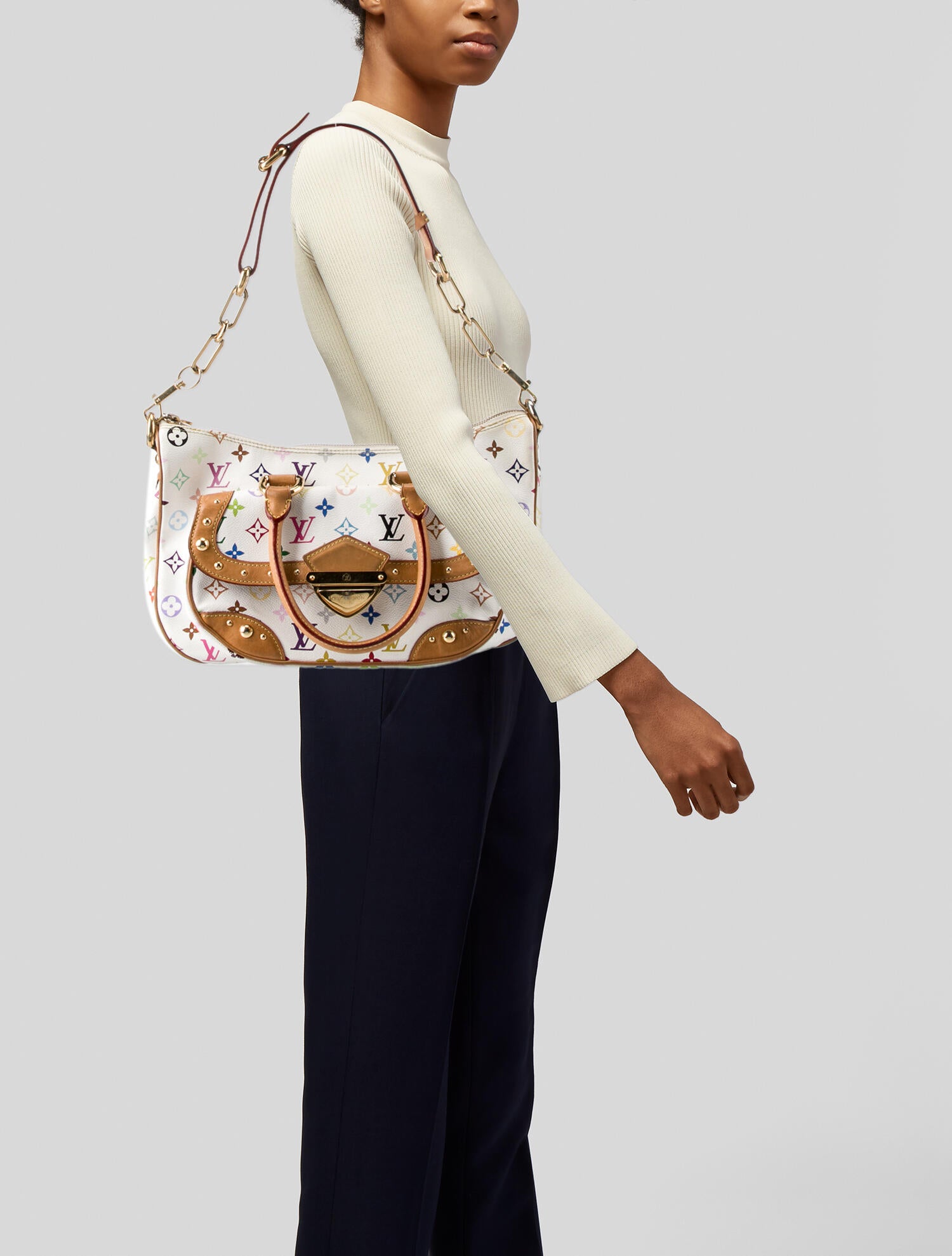 Louis Vuitton Monogram Multicolore Rita - White Handle Bags, Handbags ...