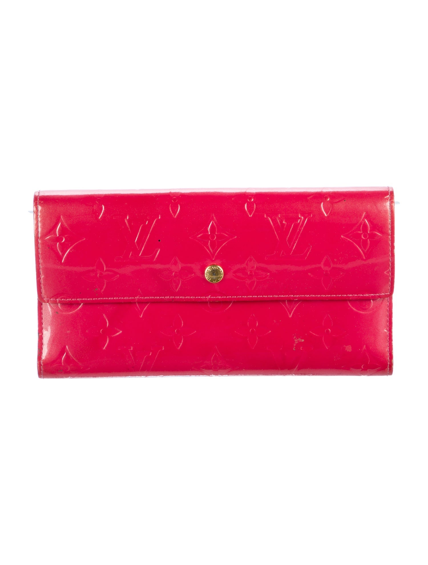 Louis Vuitton 2018 Monogram Vernis Sarah Wallet - Red Wallets ...
