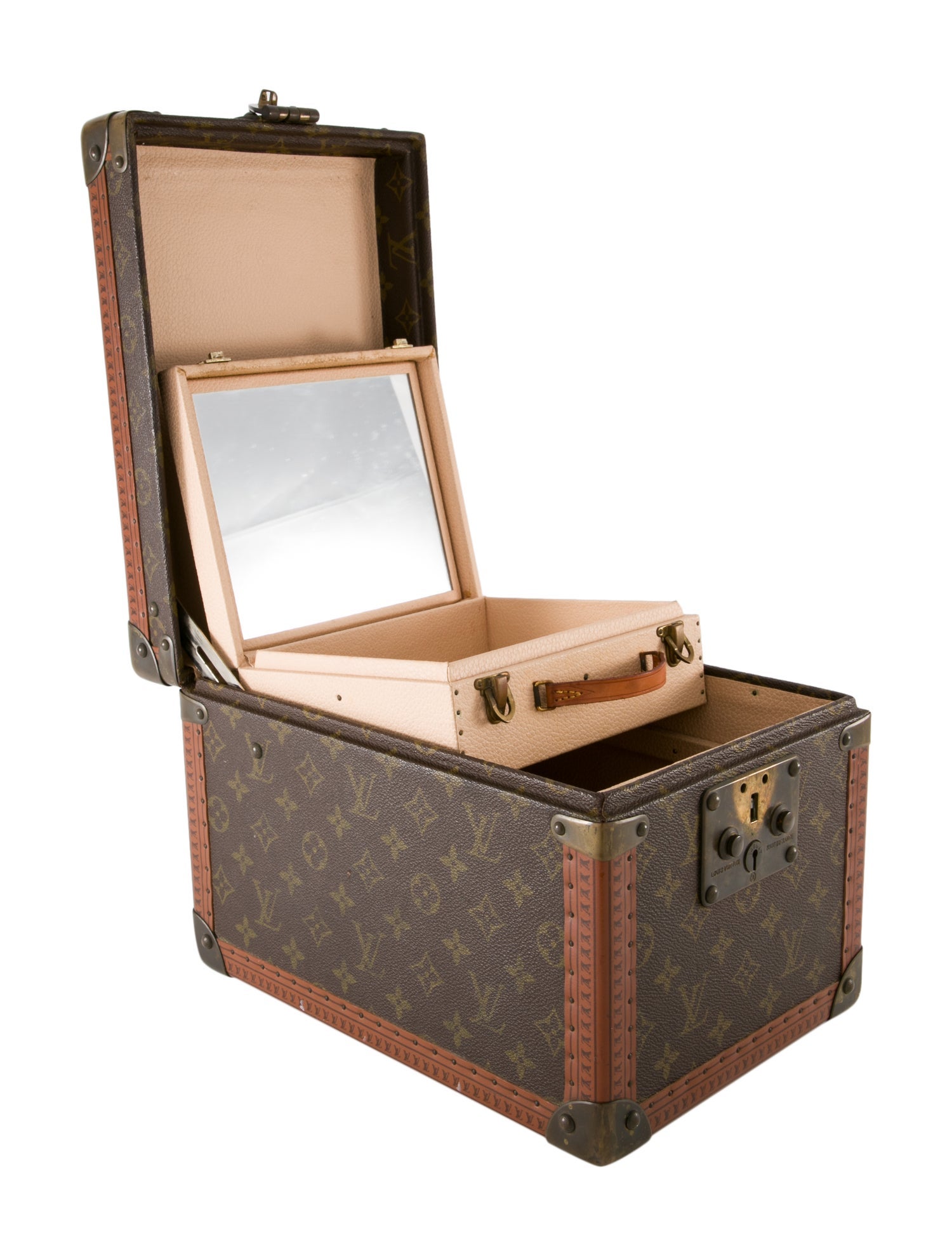 Louis Vuitton Monogram Boite Flacons Vanity Trunk Train Case - Brown ...