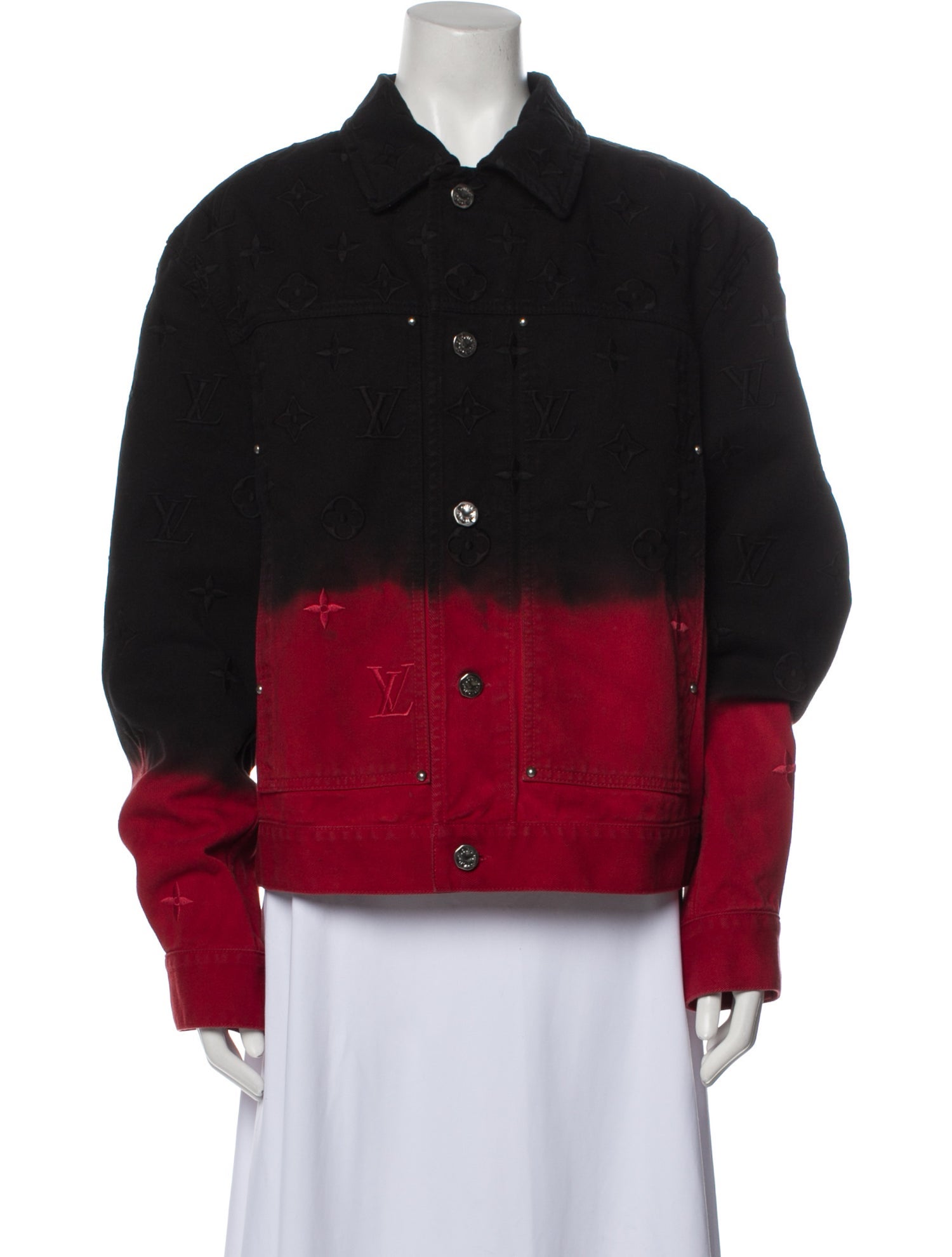 Louis Vuitton 2024 Gradient Monogram Denim Jacket - Black Jackets ...