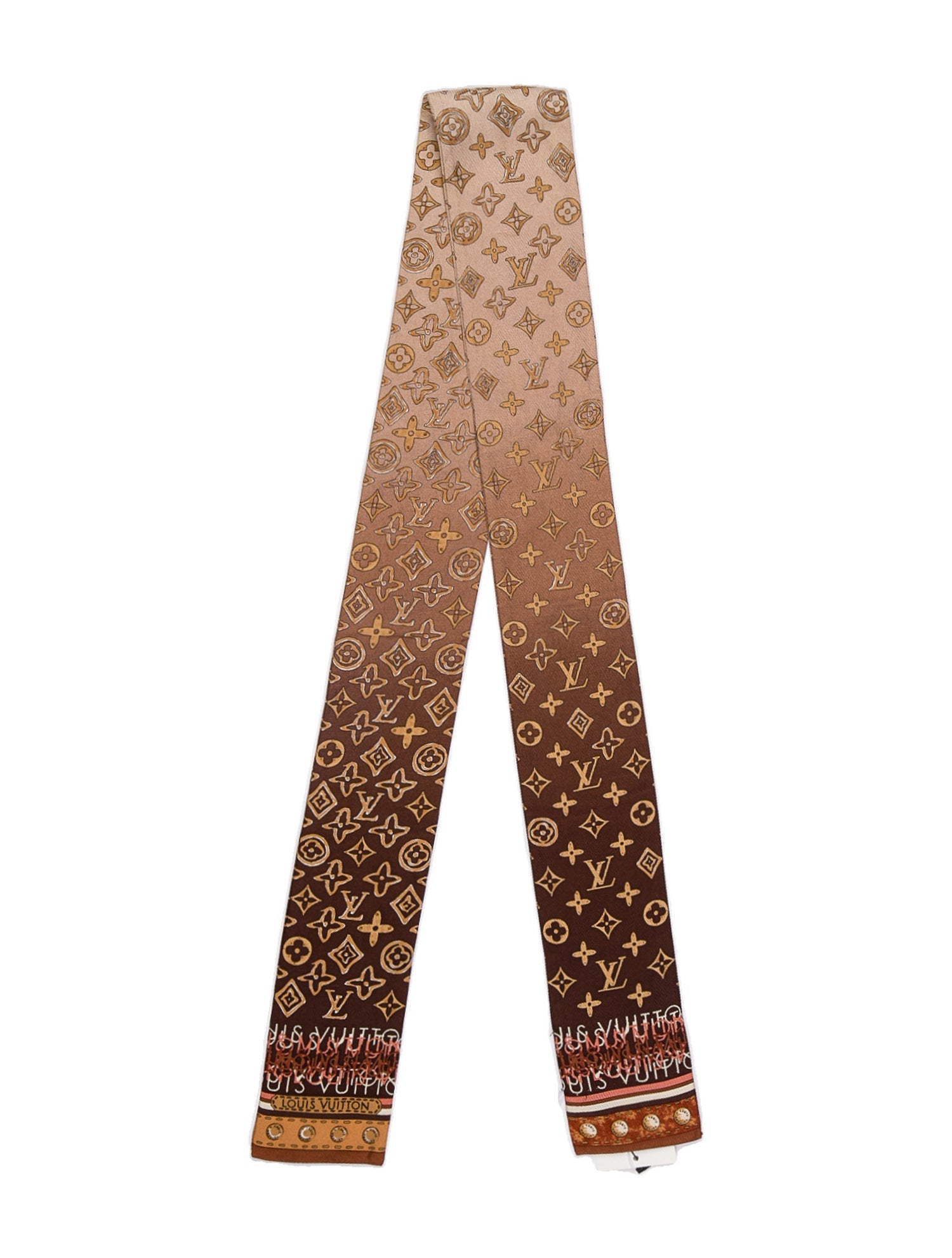 Louis Vuitton Silk LV Monogram Scarf - Brown Scarves and Shawls ...