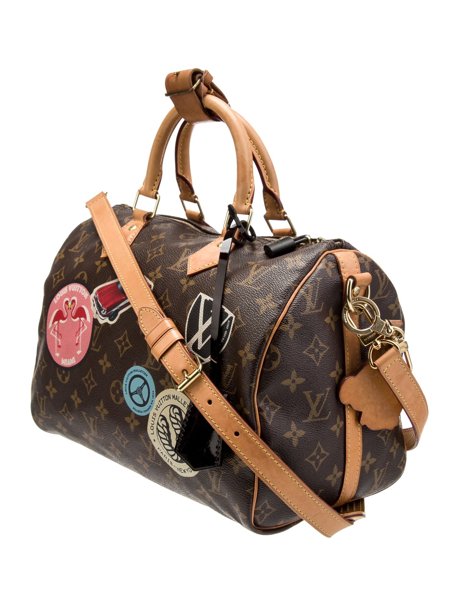 Louis Vuitton Monogram World Tour Speedy Bandouliere 30 w/ Pouch ...