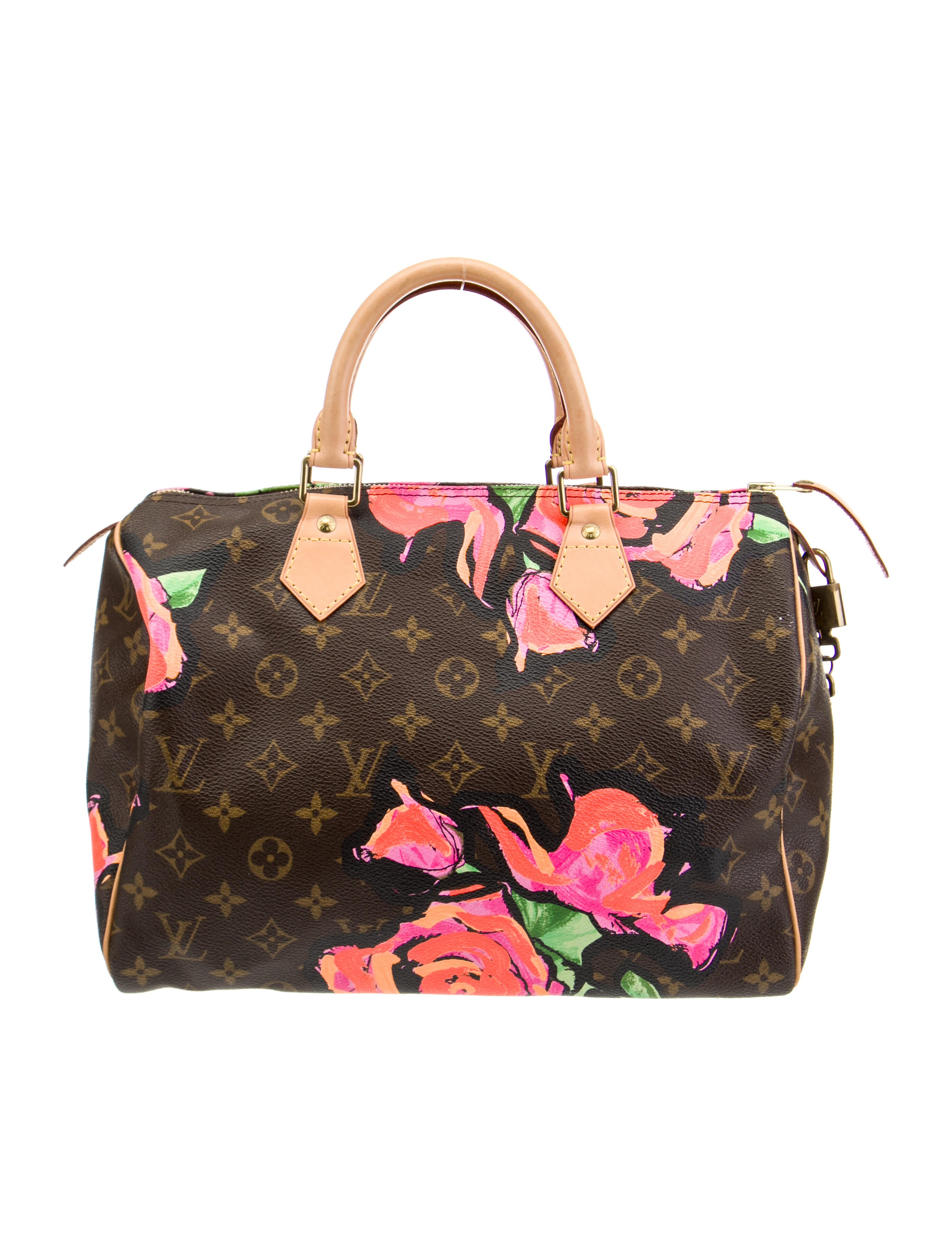 Louis Vuitton Monogram Roses Speedy 30 - Brown Handle Bags, Handbags ...