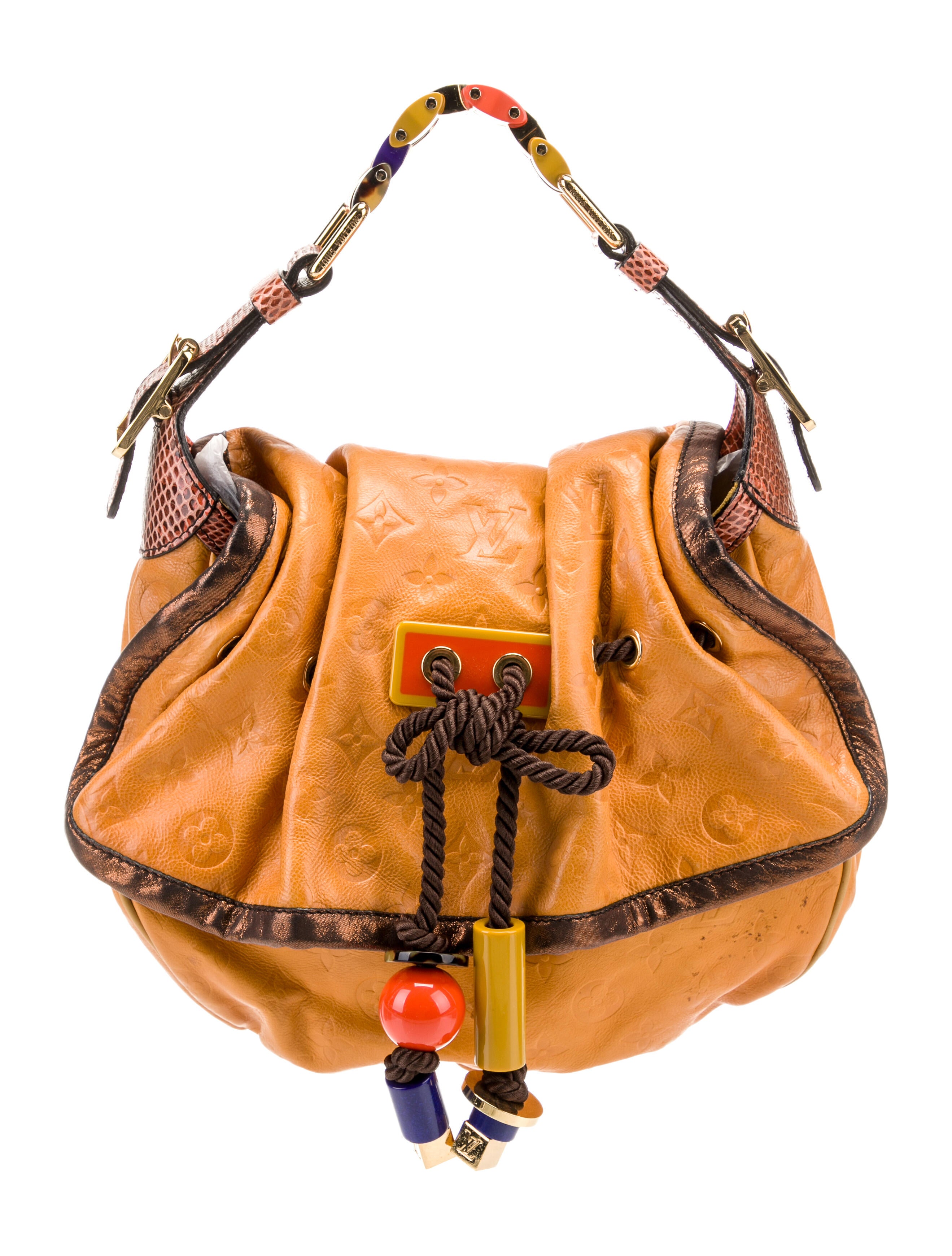 Louis Vuitton Snakeskin-Trimmed Epices Kalahari PM - Brown Handle Bags ...