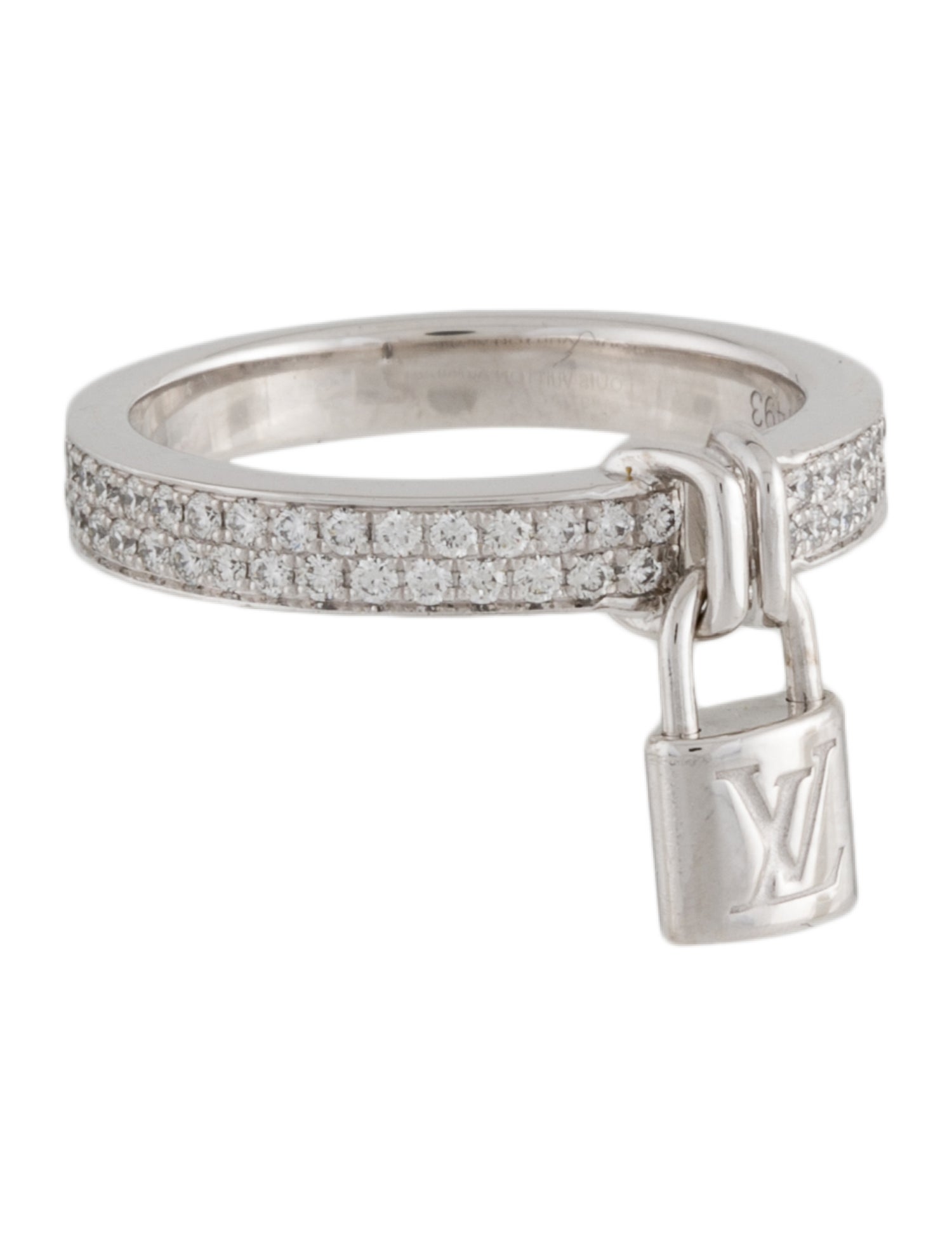 Louis Vuitton 18K Diamond Berg Lockit Band - 18K White Gold Cocktail ...