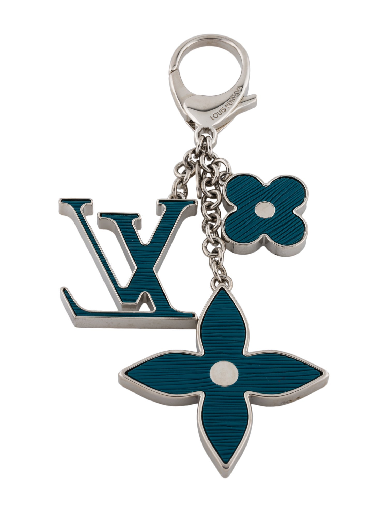 Louis Vuitton Fleur d'Epi Key Holder and Bag Charm - Blue Keychains ...