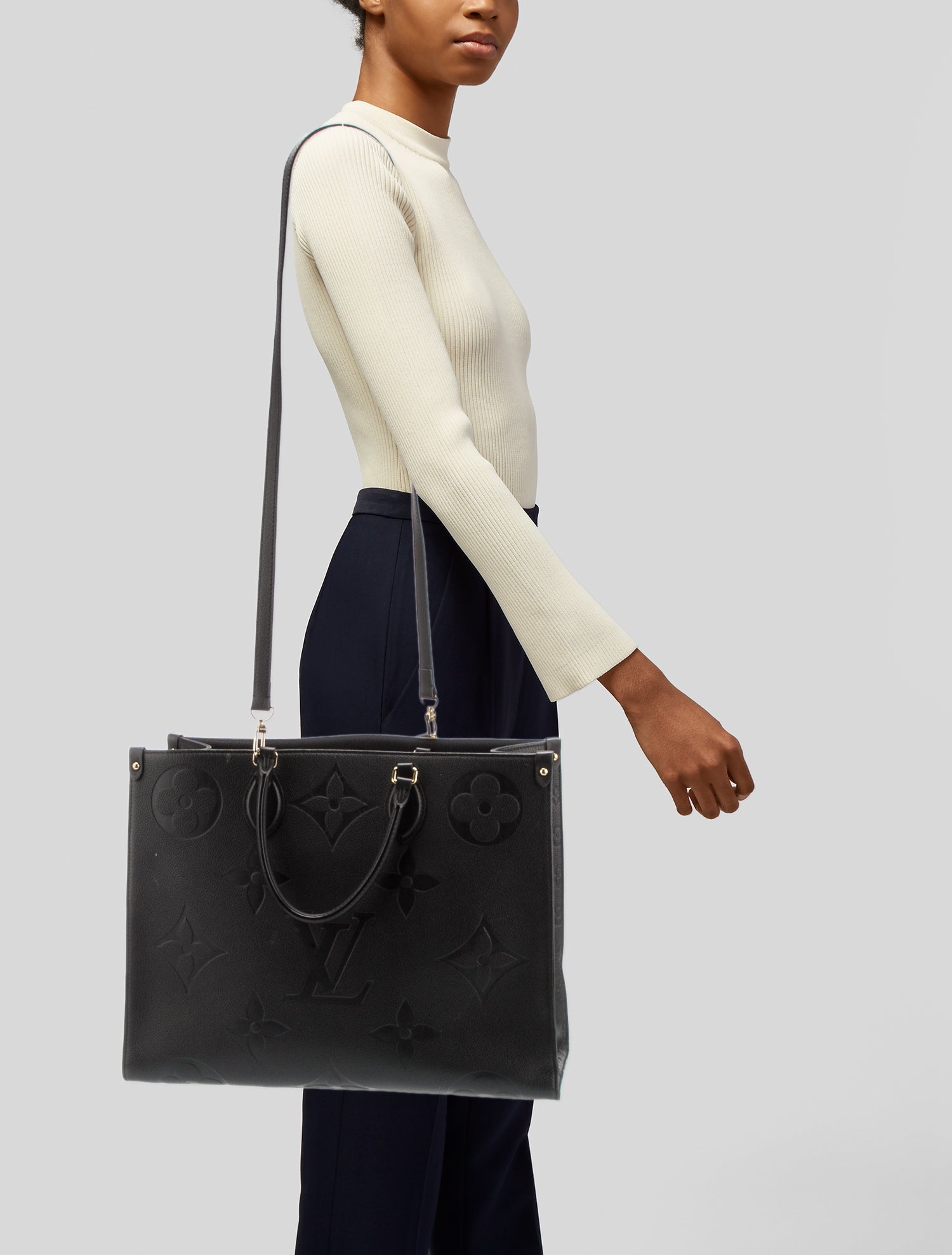 Louis Vuitton Monogram Giant Empreinte OnTheGo MM - Black Totes ...