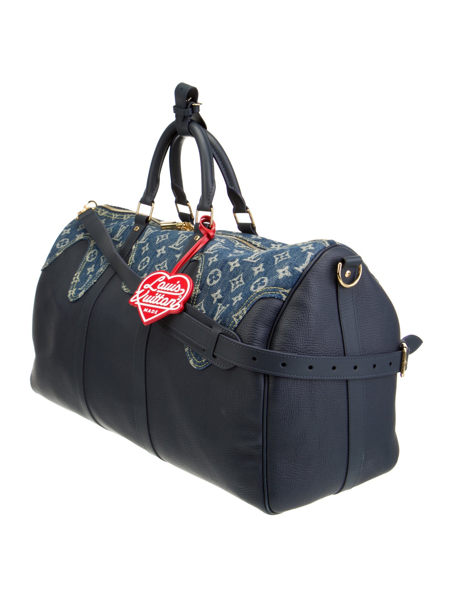 Louis Vuitton x NIGO Monogram Denim Drip & Taurillon Keepall Bandouliere 50 - Blue Weekenders ...