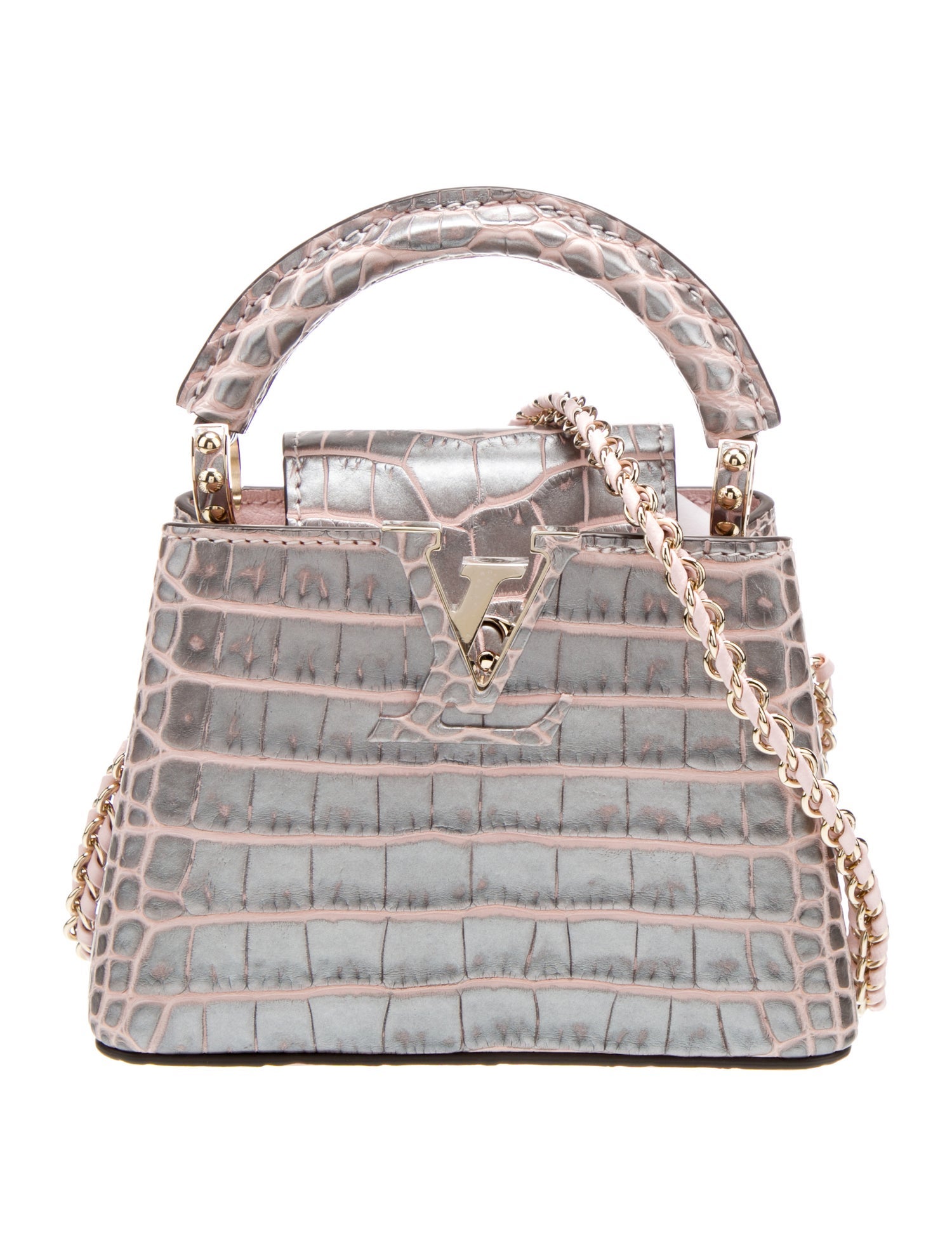 Louis Vuitton Crocodilien Brillant Mini Capucines - Silver Handle Bags ...
