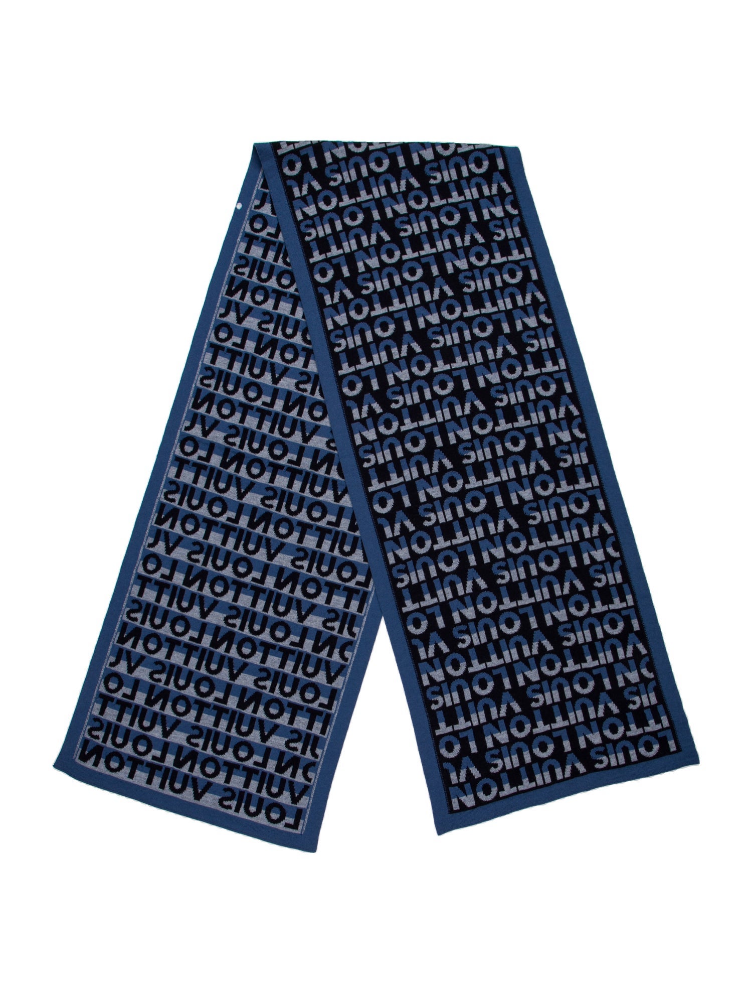 Louis Vuitton Split Wool Scarf w/ Tags - Blue Scarves, Accessories ...