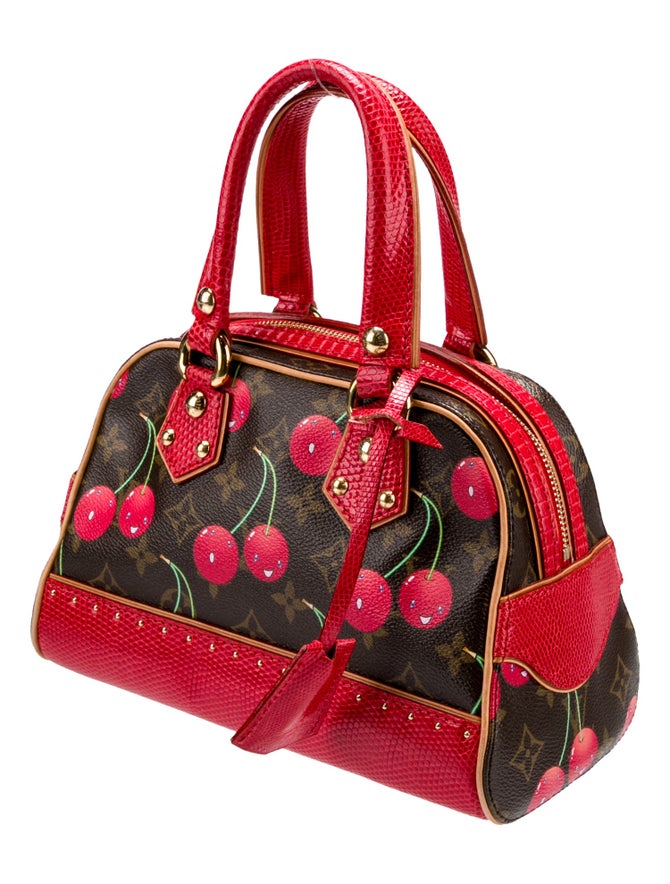 Louis Vuitton Monogram Cerises Lizard Neo Deauville - Brown Handle Bags ...