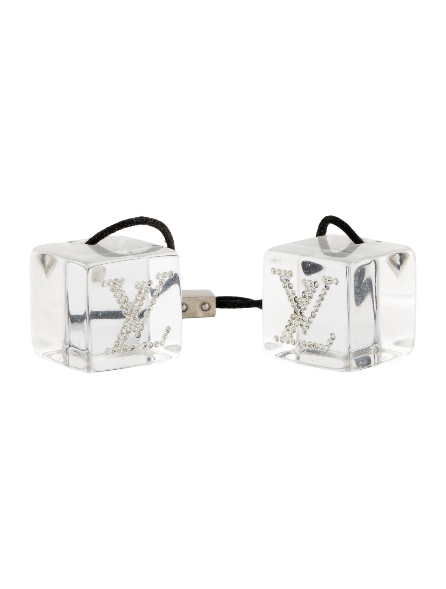 Louis Vuitton Crystal Monogram Hair Cubes - Black Hair Accessories ...
