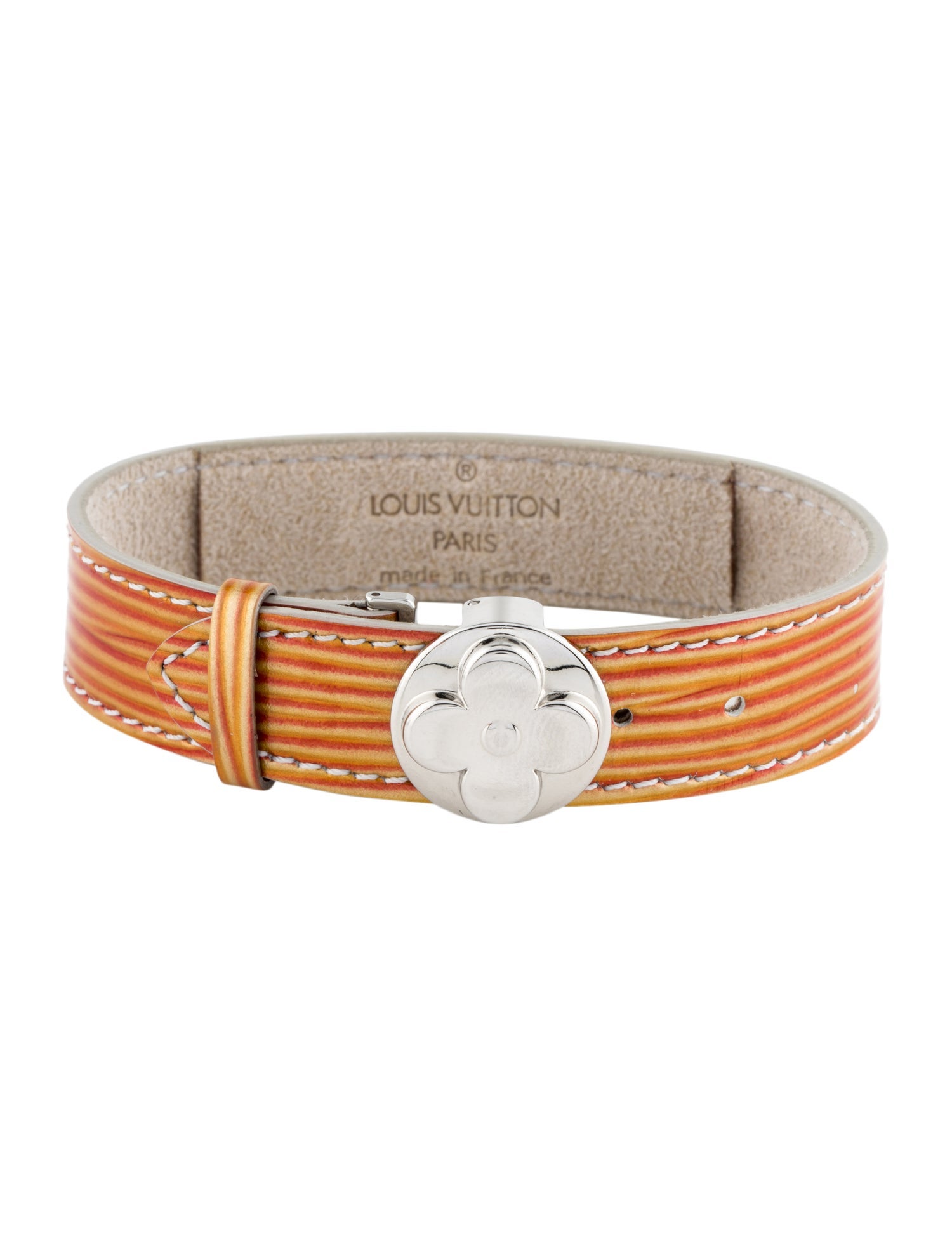 Louis Vuitton Leather & Canvas Macassar Hockenheim Monogram Bracelet ...