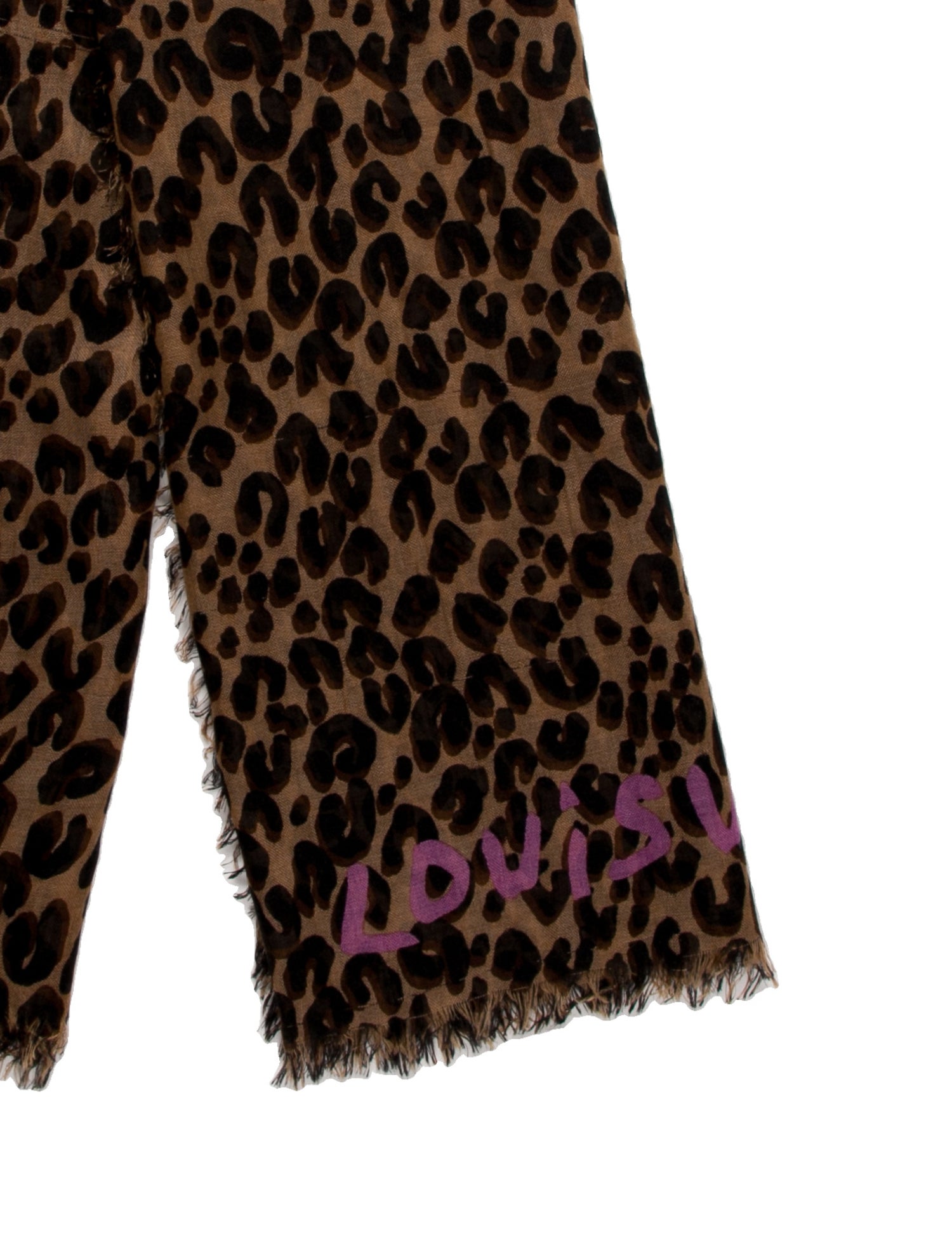 Louis Vuitton Leopard Graffiti Cashmere Stole - Neutrals Scarves and ...