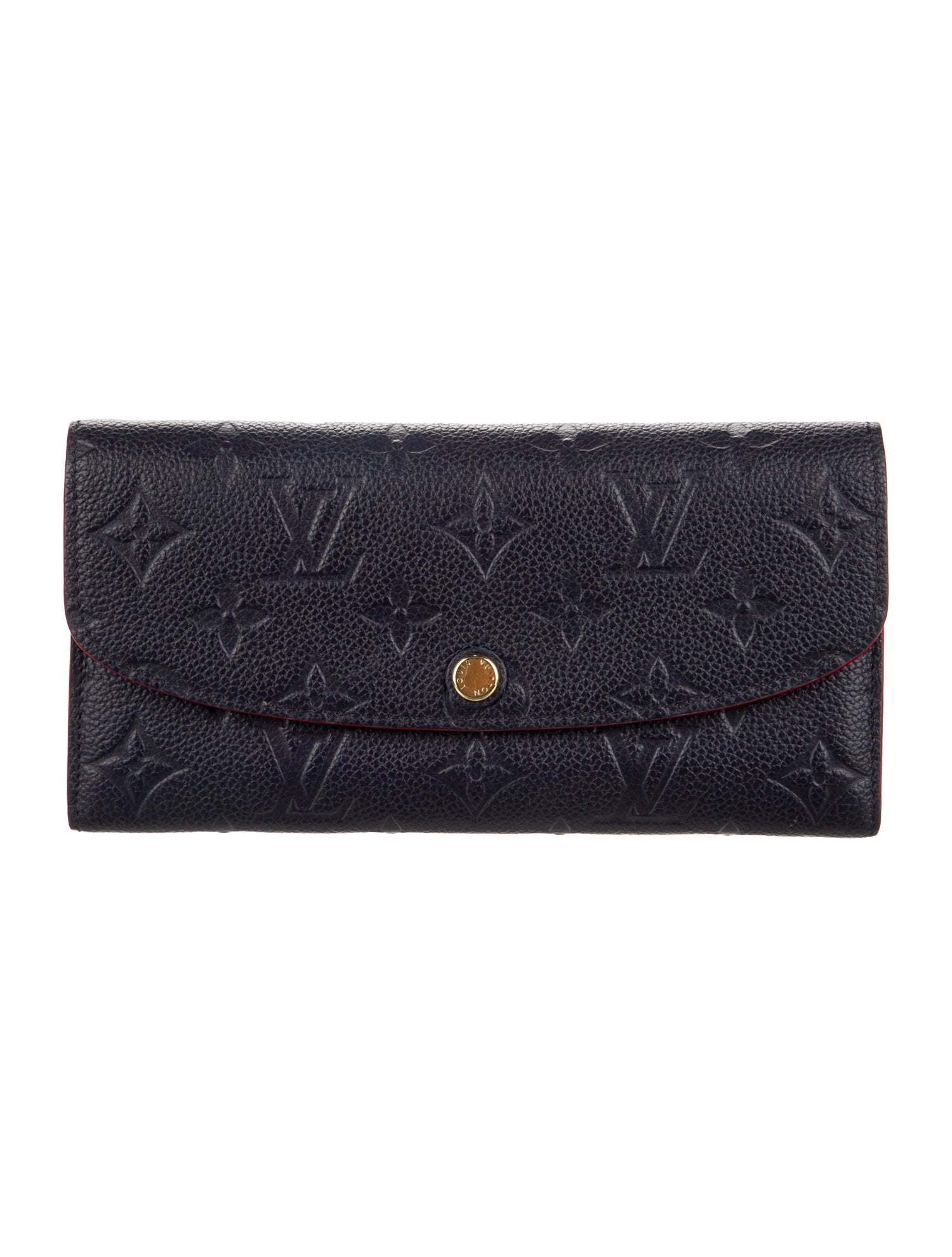 Louis Vuitton LV Monogram Empreinte Leather Emilie Wallet - Blue ...