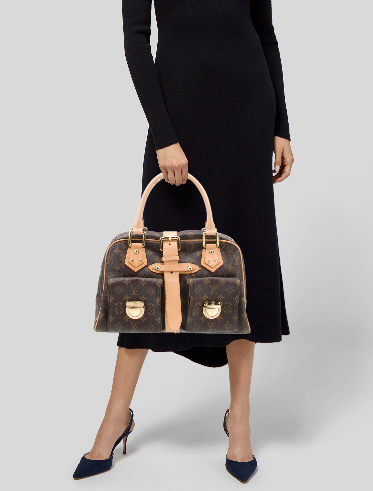 Louis Vuitton Monogram Manhattan GM - Brown Handle Bags, Handbags ...