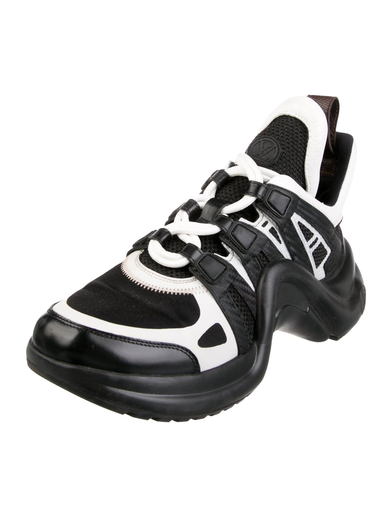 Louis Vuitton Leather Colorblock Pattern Chunky Sneakers - White ...