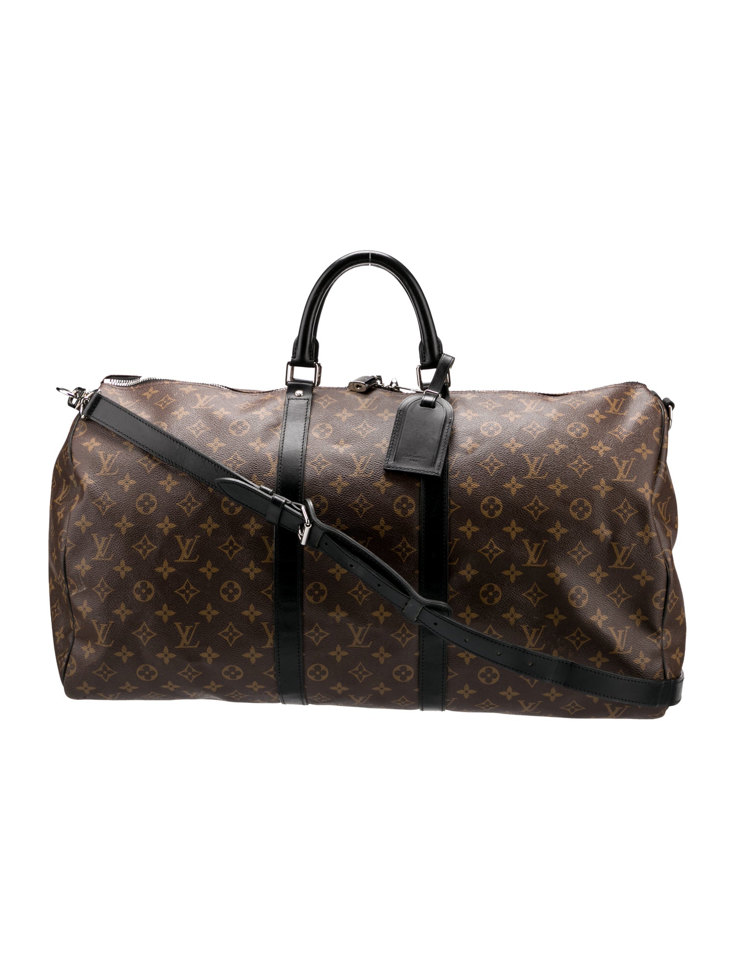 Louis Vuitton Coated Canvas Keepall Bandouliere 55 Weekender Bag ...