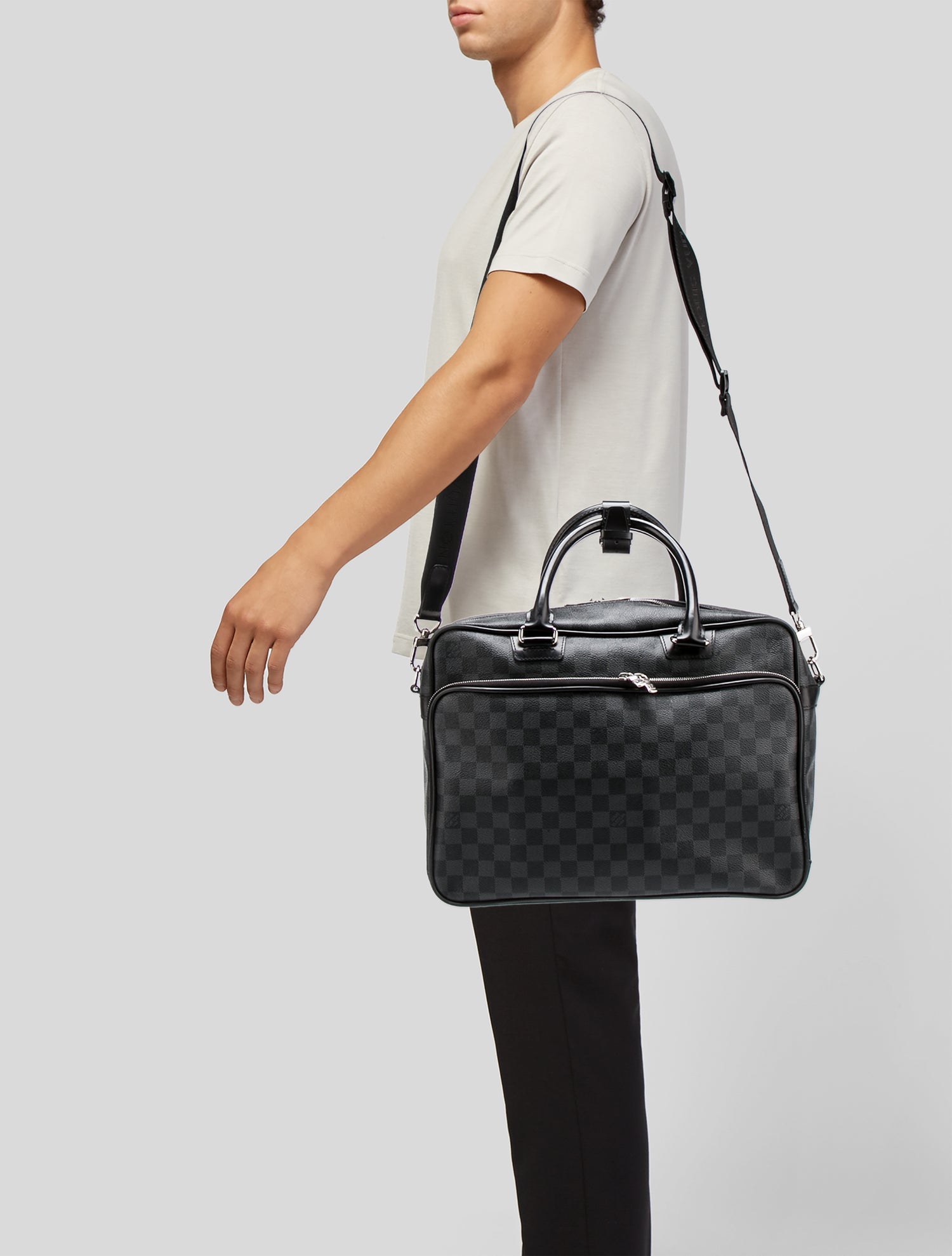 Louis Vuitton Damier Graphite Icare Laptop Bag - Black Briefcases, Bags ...