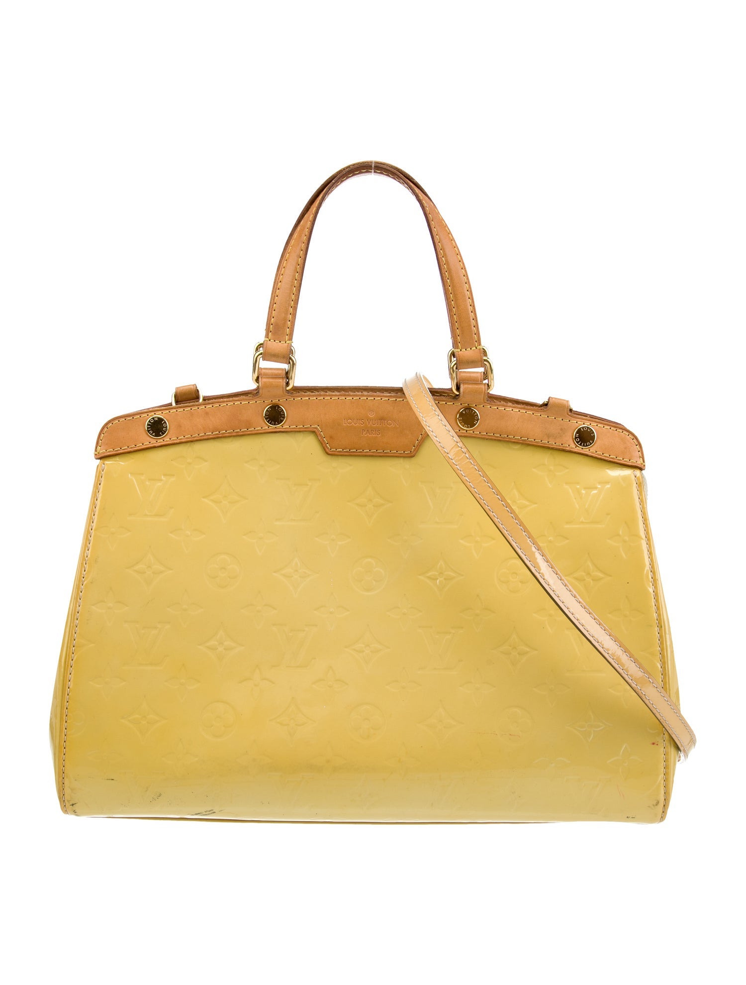 Louis Vuitton Monogram Vernis Brea MM - Yellow Handle Bags, Handbags ...