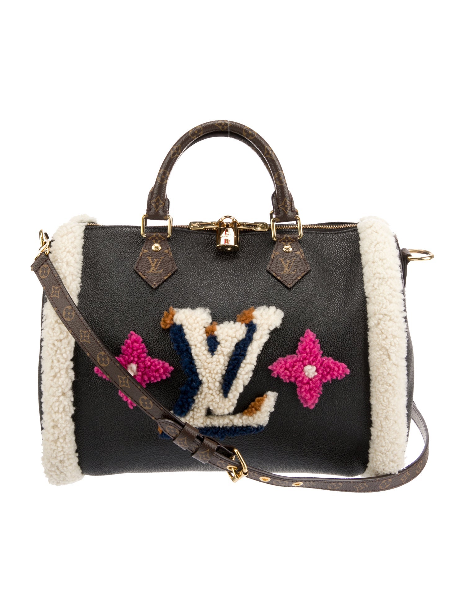 Louis Vuitton Monogram Teddy Speedy Bandouliere 30 - Black Handle Bags ...