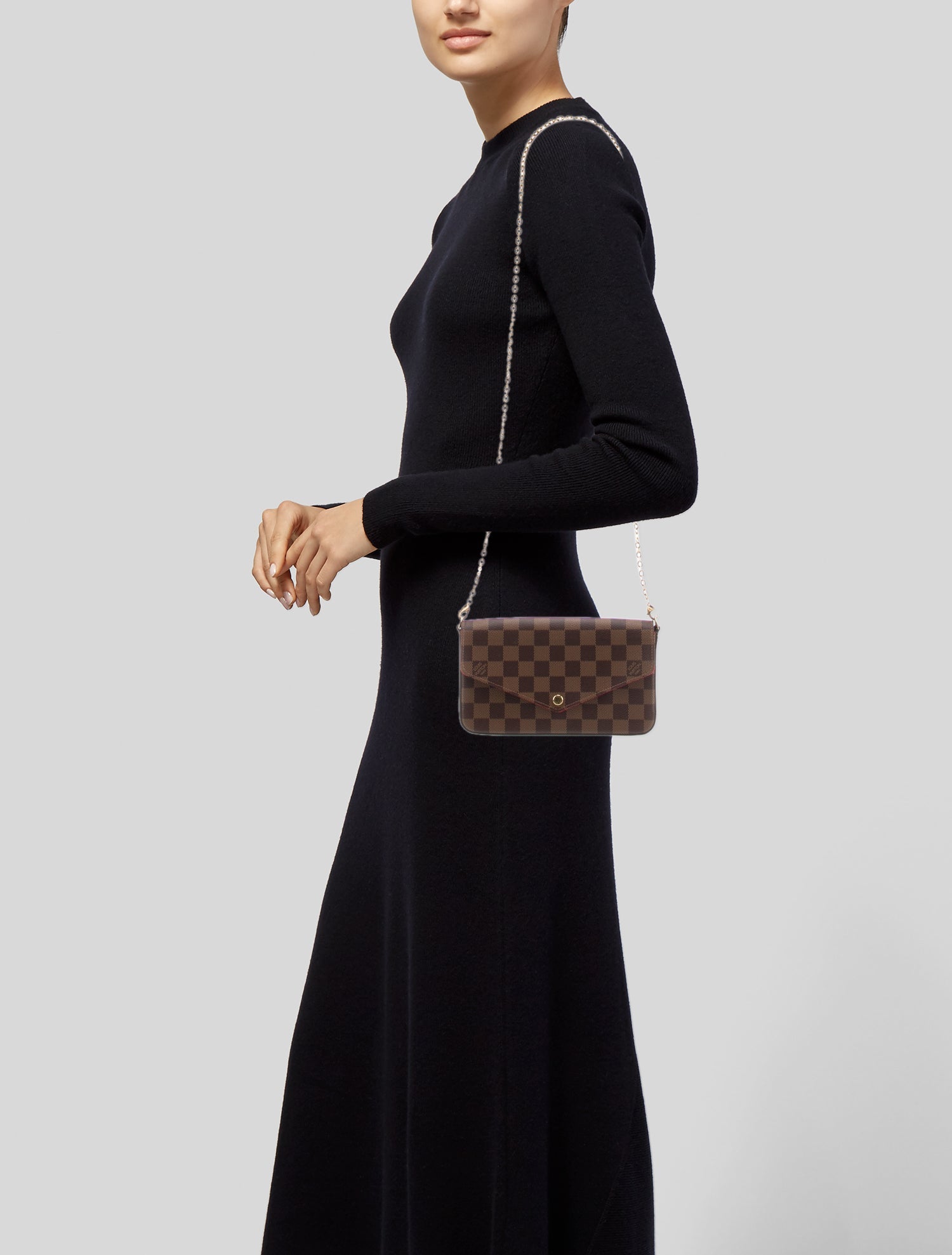 Louis Vuitton Damier Ebene Pochette Felicie - Brown Crossbody Bags ...