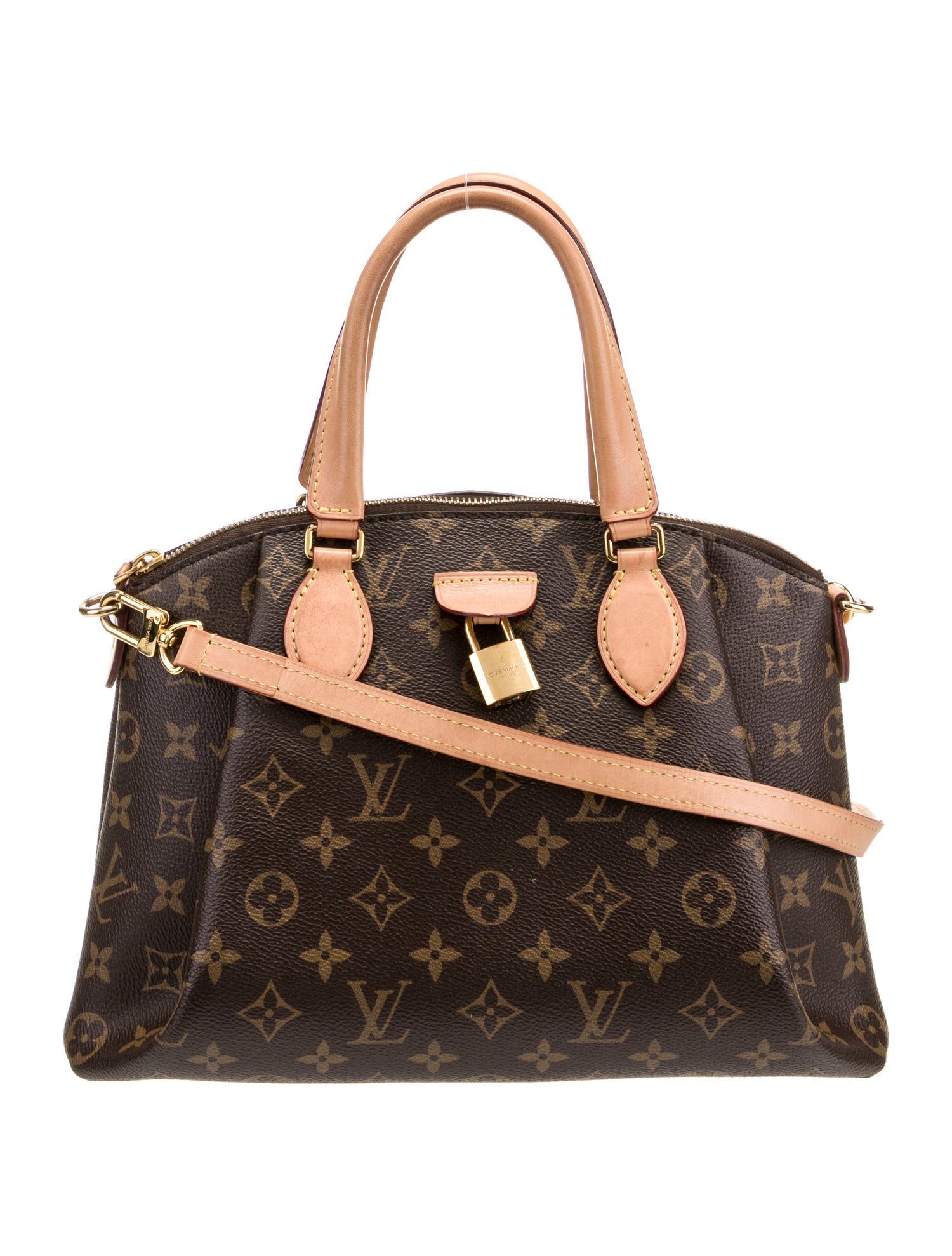 Louis Vuitton Coated Canvas Rivoli PM LV Monogram Top Handle Bag ...