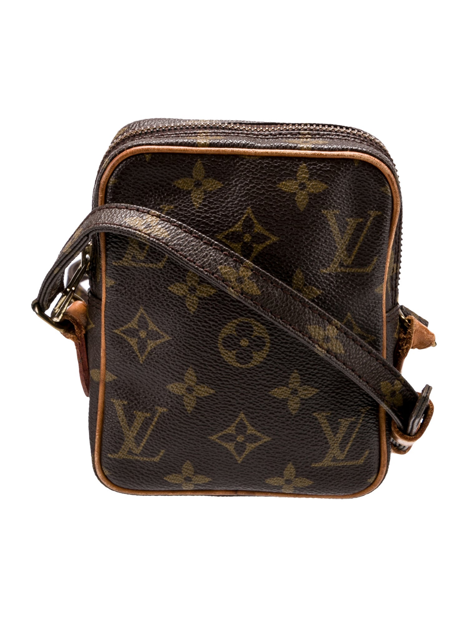 Louis Vuitton Coated Canvas Crossbody Bag Vintage - Brown Crossbody ...