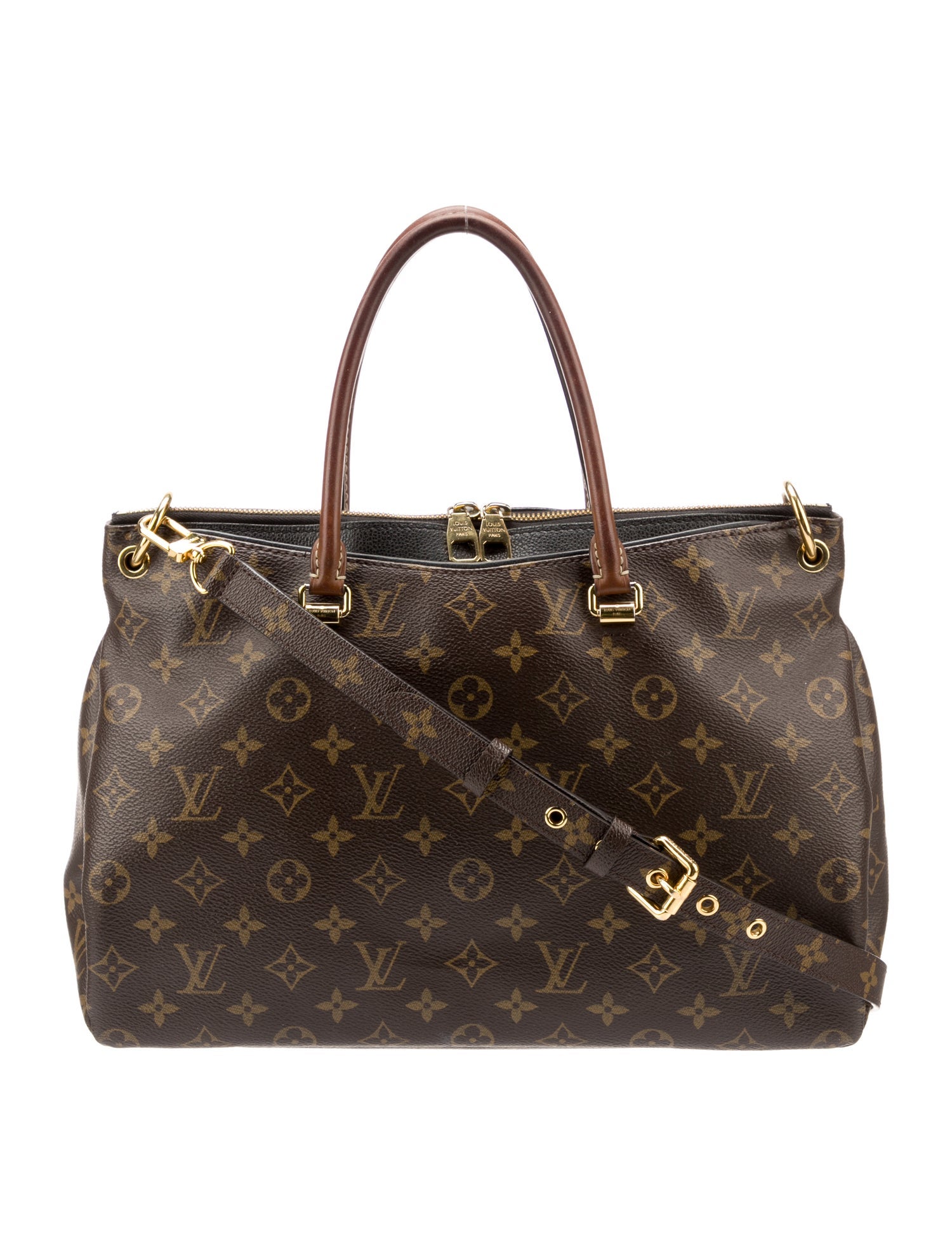 Louis Vuitton Coated Canvas Pallas LV Monogram Shoulder Bag - Brown ...