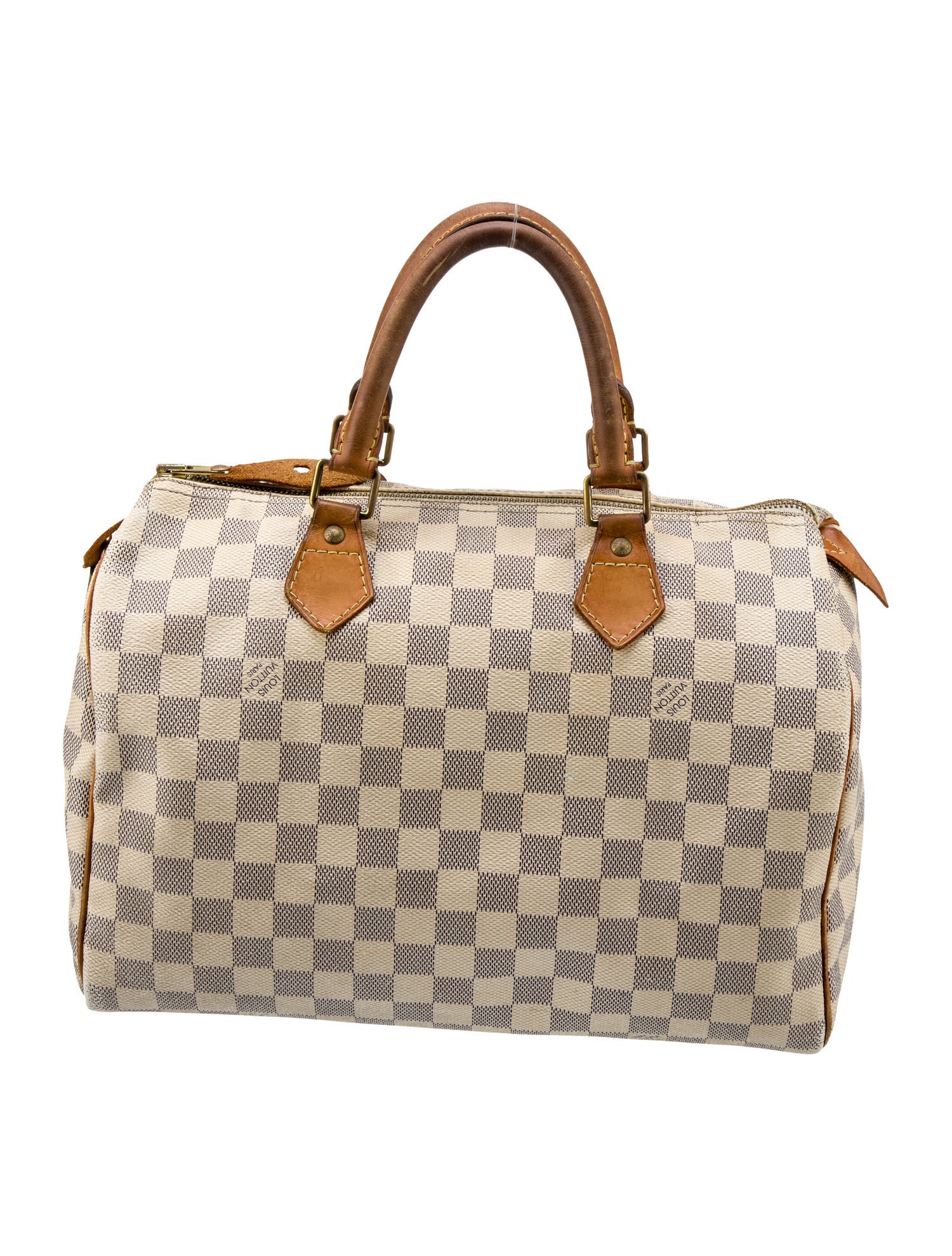 Louis Vuitton Coated Canvas Speedy 30 Damier Azur Pattern Top Handle ...