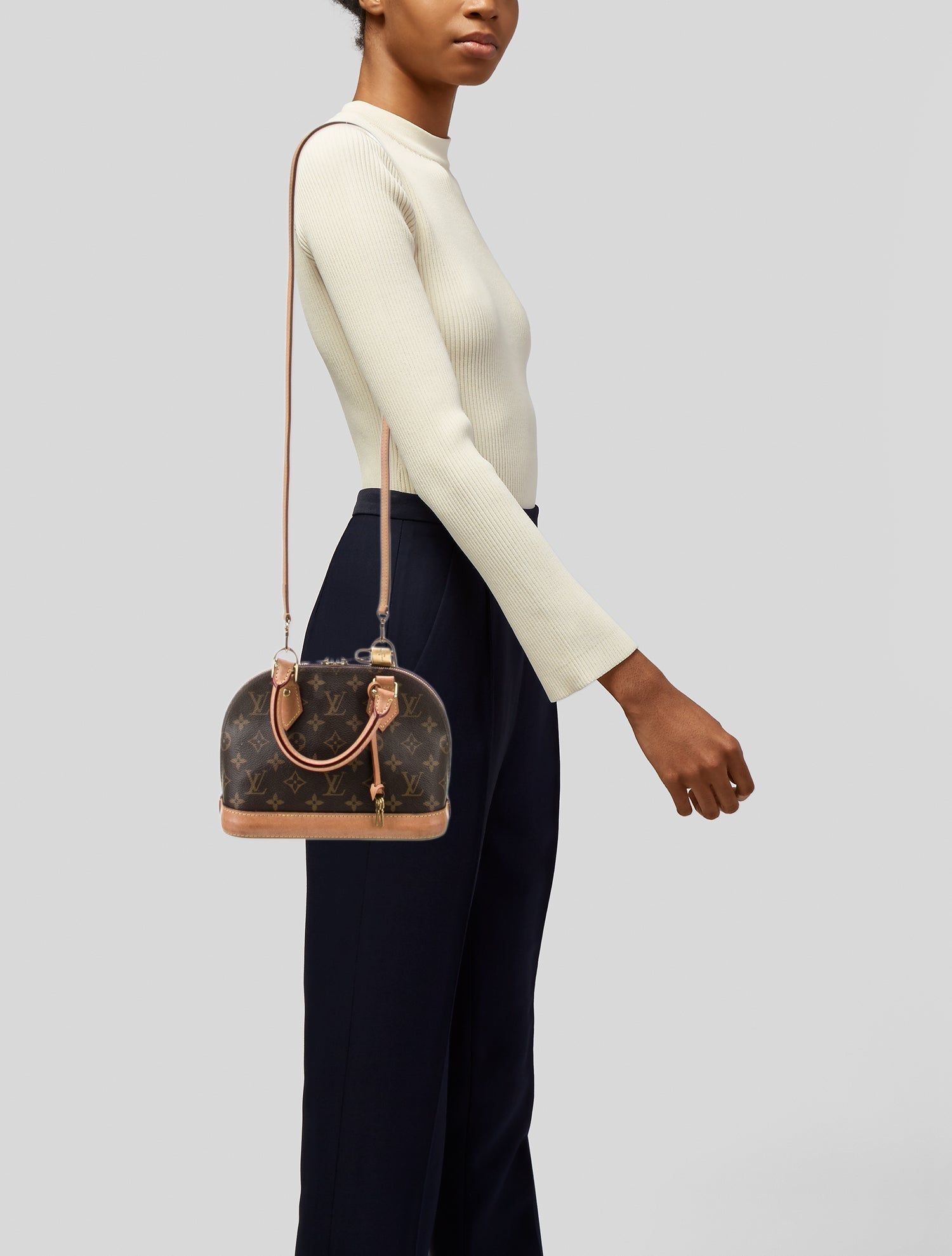 Louis Vuitton Coated Canvas Alma BB LV Monogram - Brown Handle Bags ...